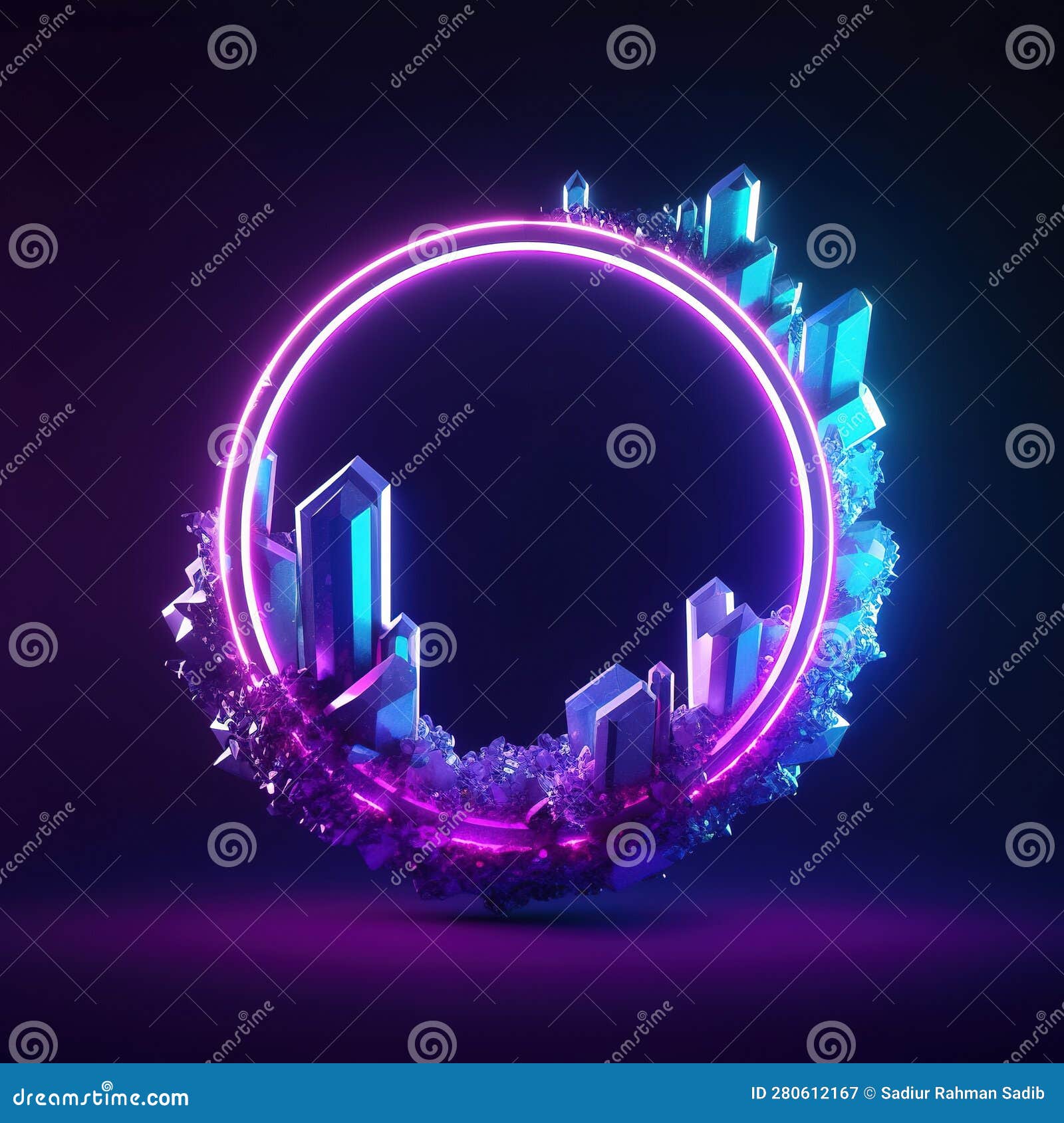 Abstract Background with a Frame. Abstract Neon Background with ...