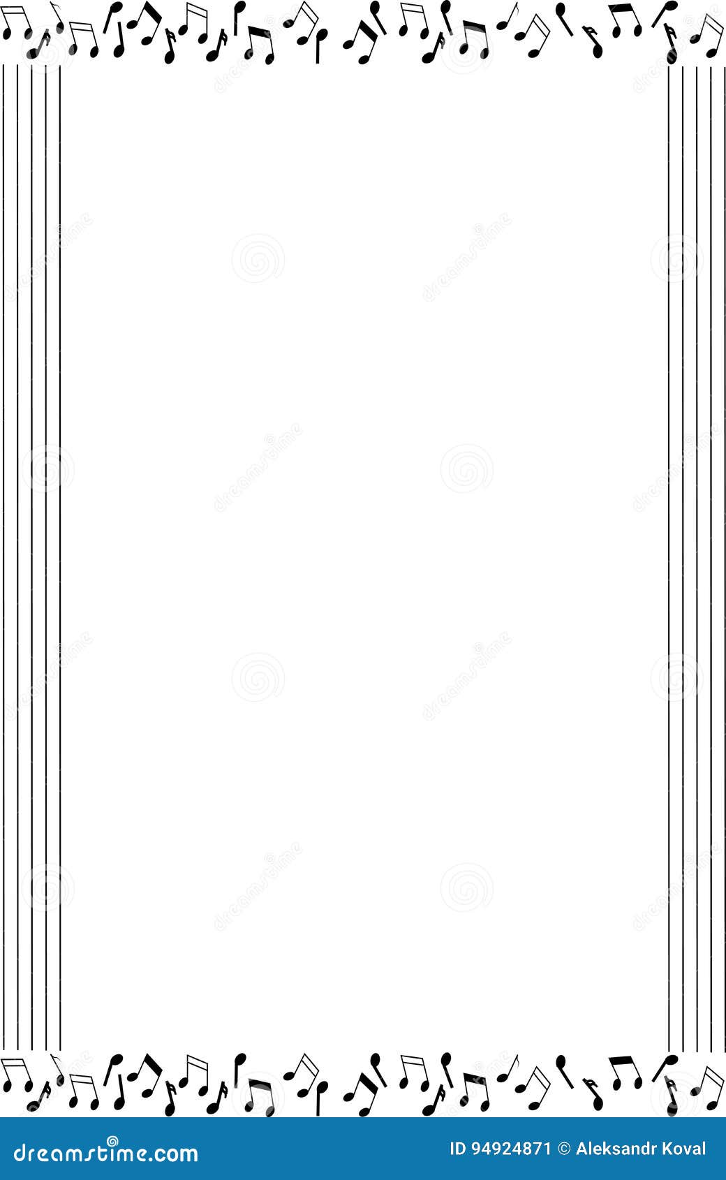 Abstract Background Frame with Music Notes. Stock Vector - Illustration ...