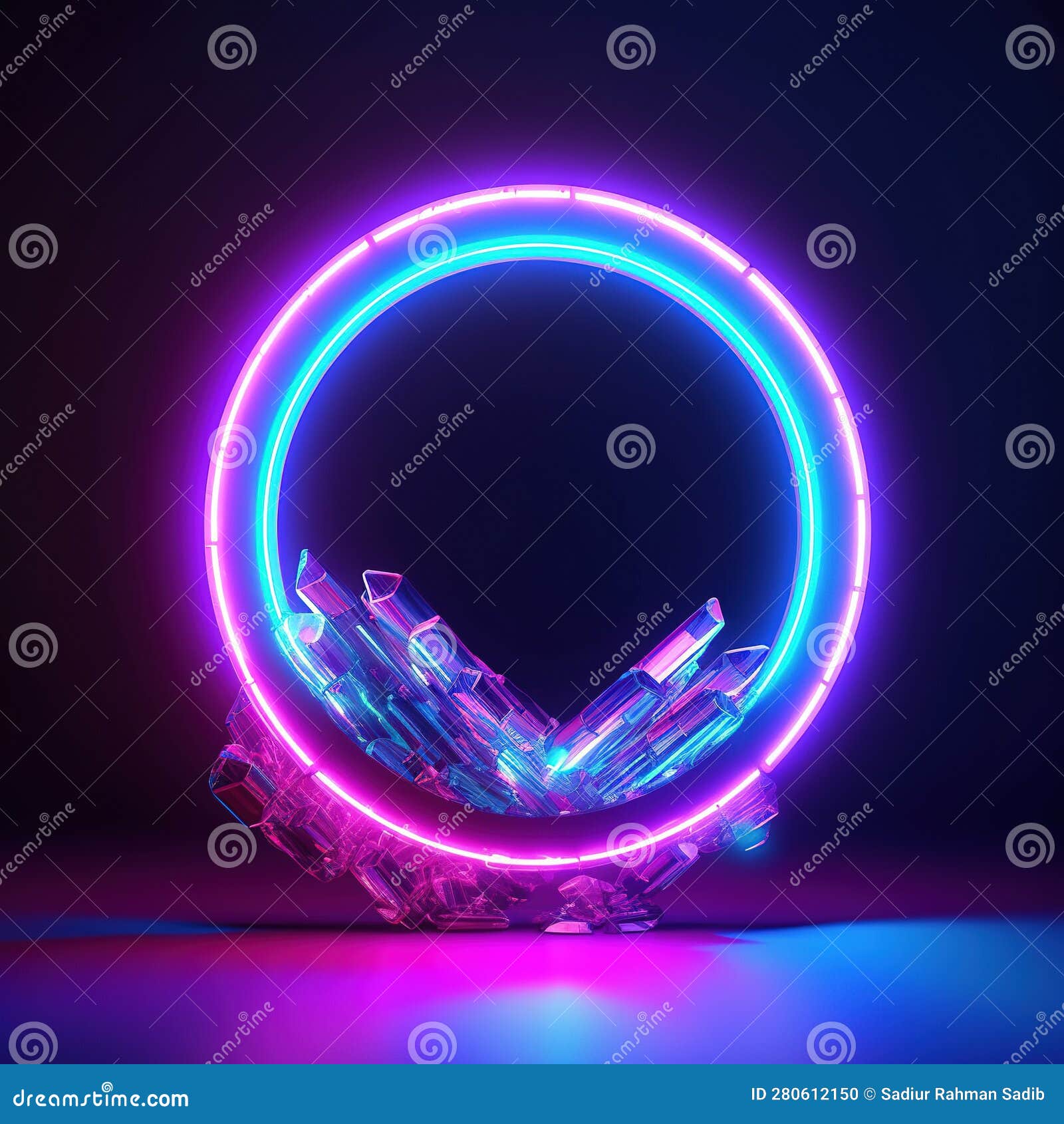 Abstract Background with a Frame. Abstract Neon Background with ...