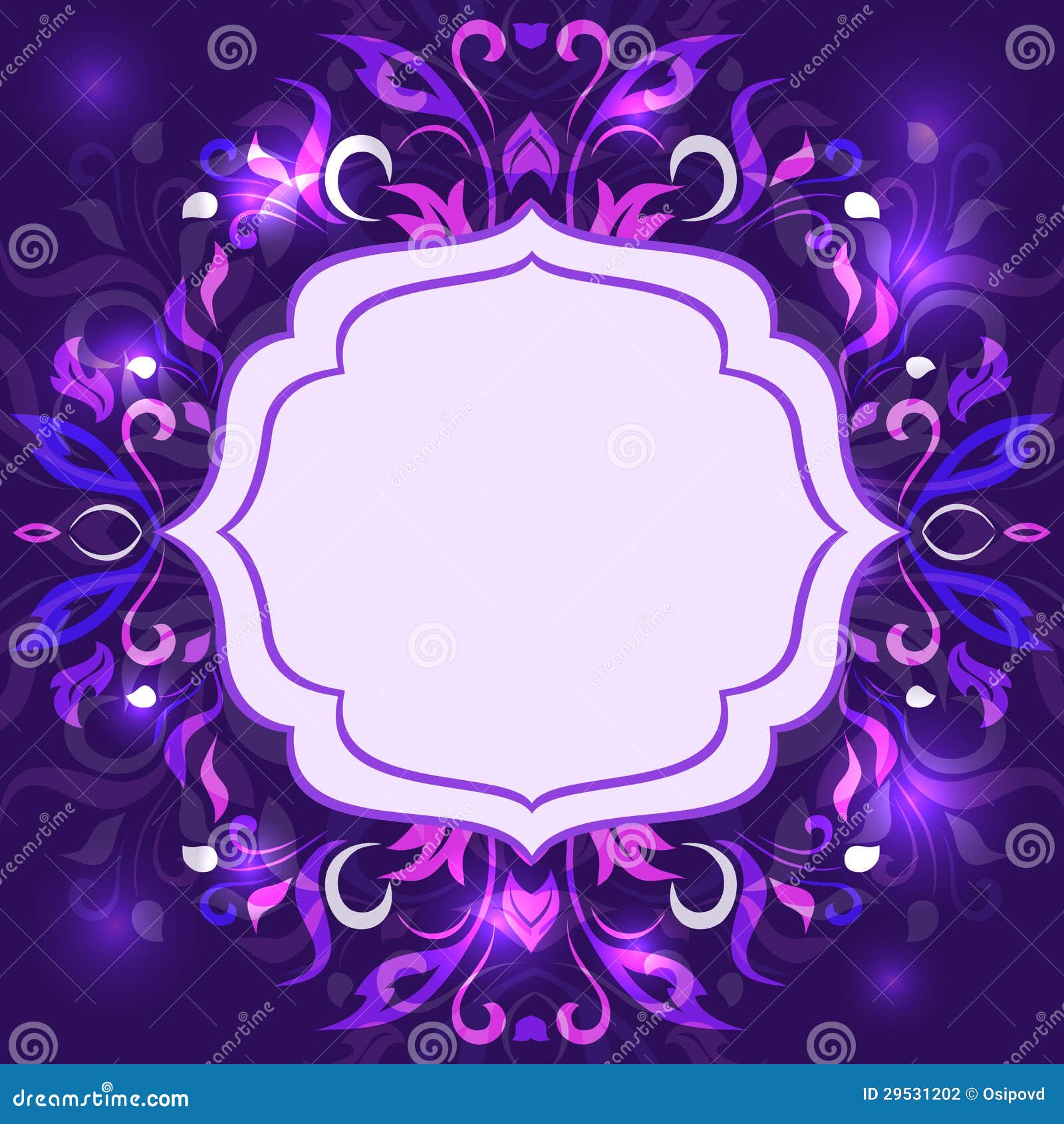 Abstract Background Frame of Petals Blue Stock Vector - Illustration of ...