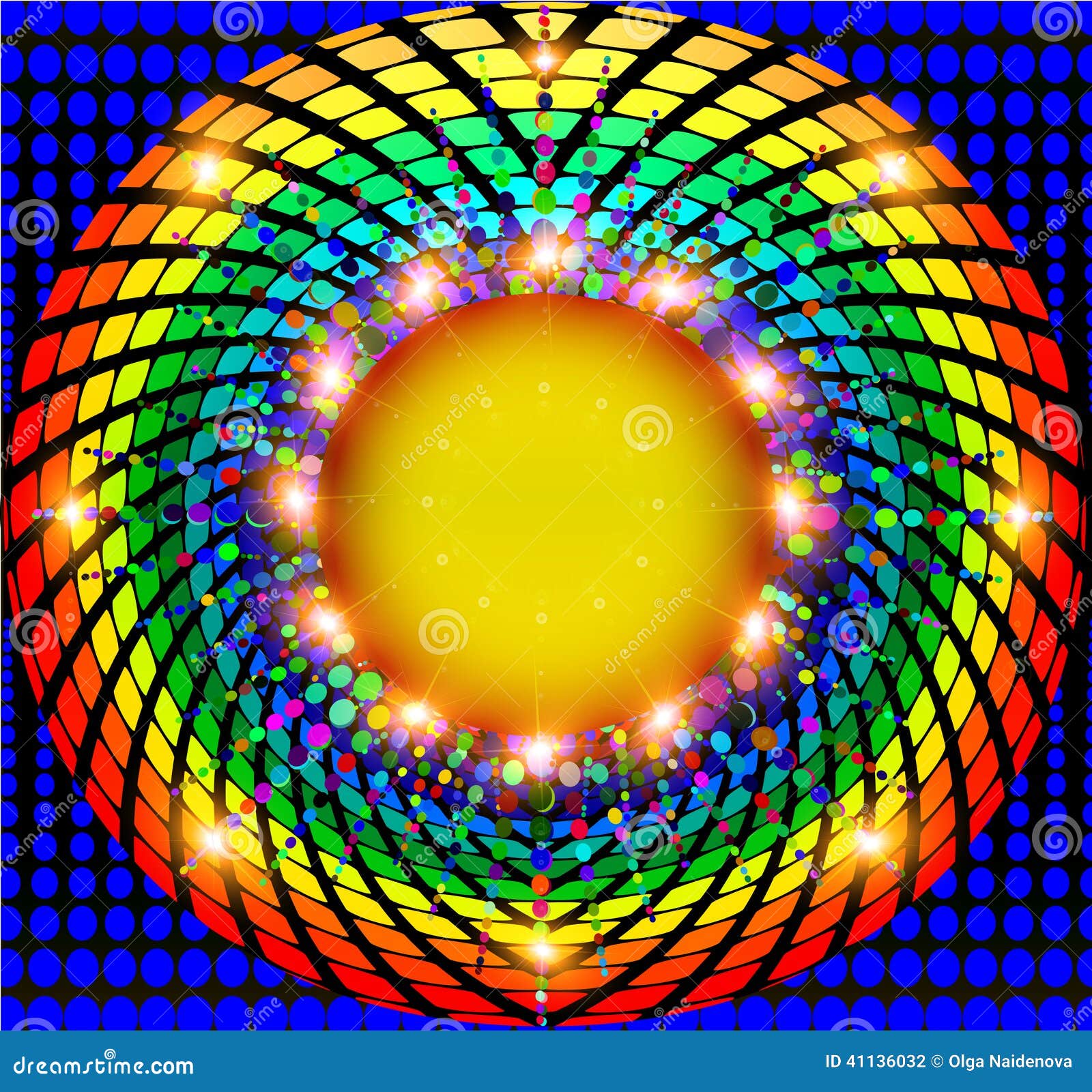 Abstract Background with Frame Round Rays Spectrum Stock Vector ...