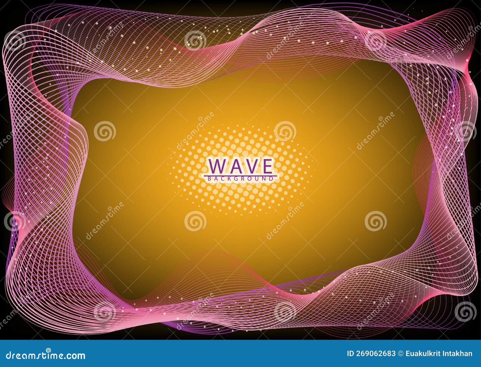 Abstract Background. Frame Waves Line Ribbons Stock Illustration ...