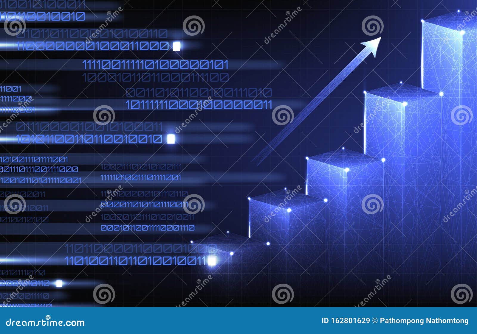 Futuristic Financial Projection: Holographic Charts In Modern Office ...