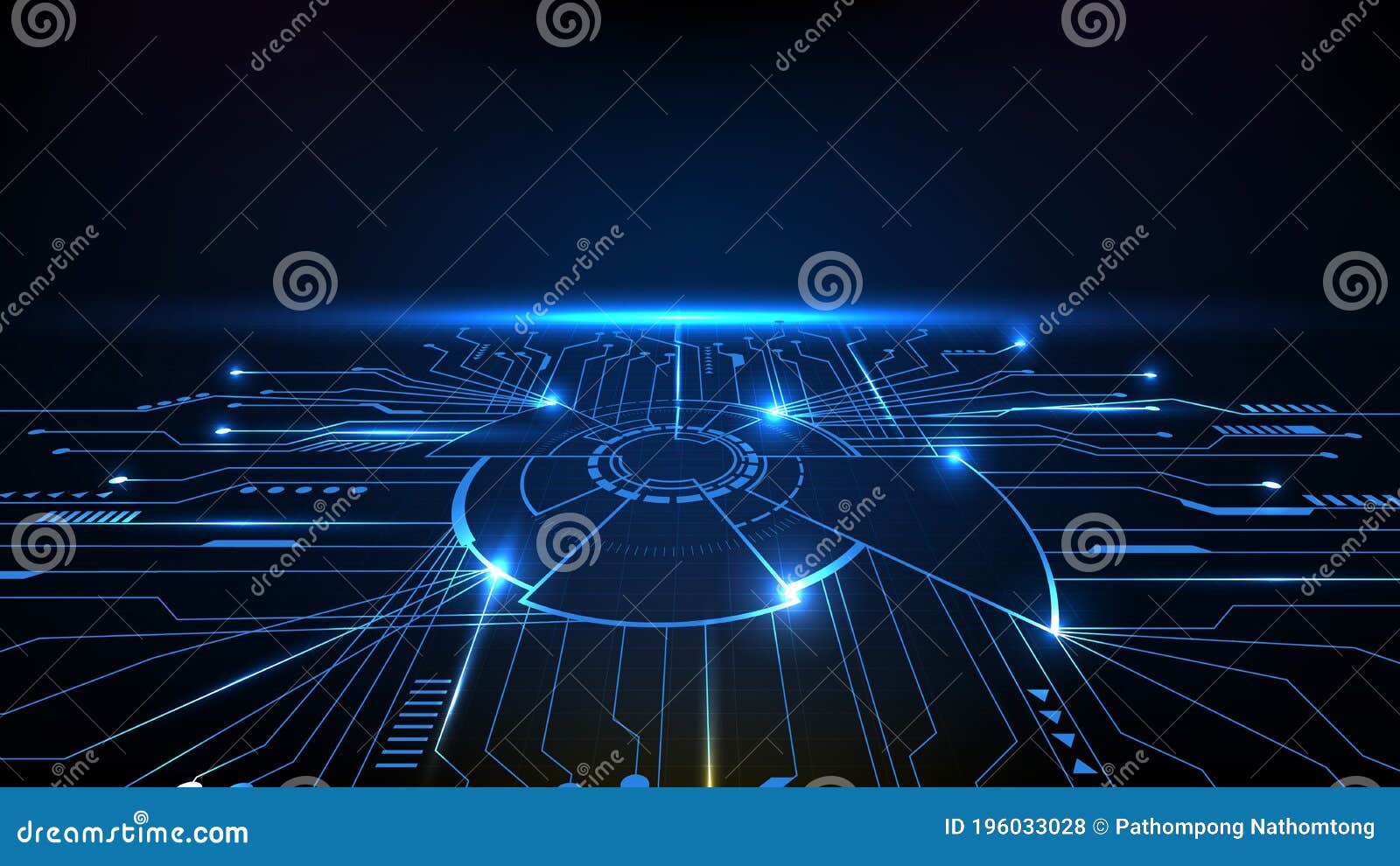 Background of Futuristic Main Core Processor Chips with Circuit Line ...