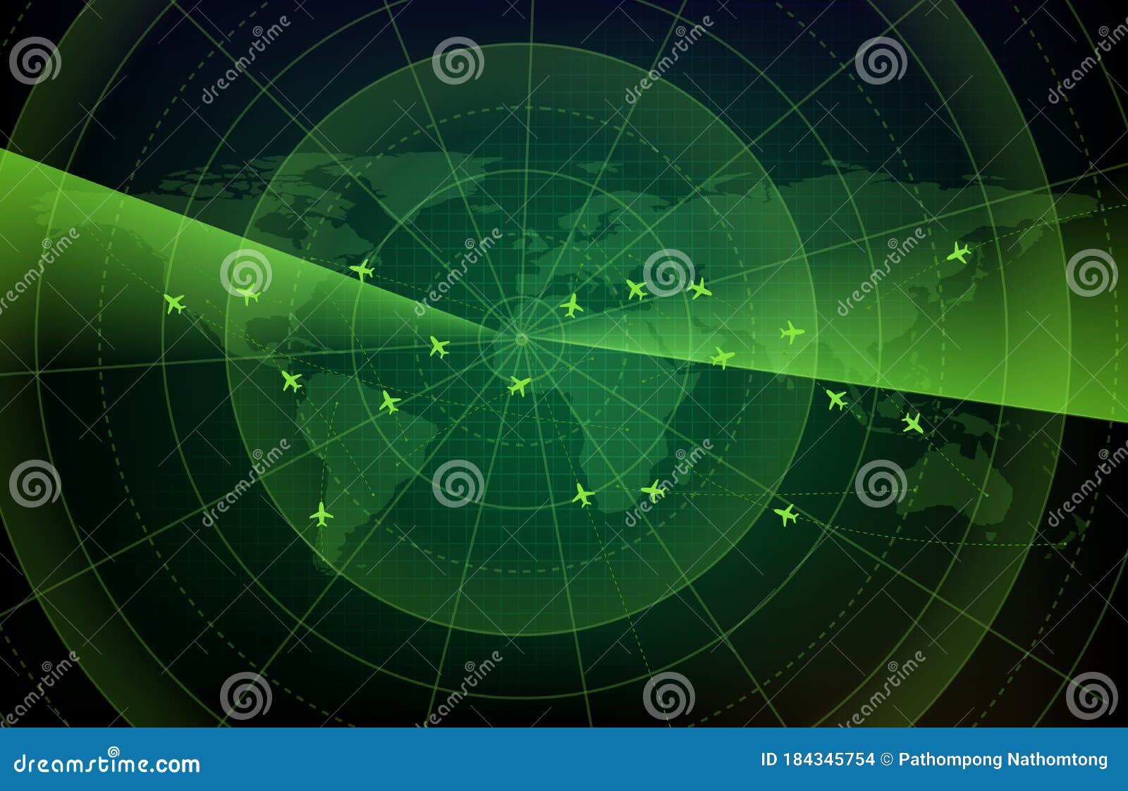 Background Of Futuristic Technology Screen Scan Flight Radar Airplane ...
