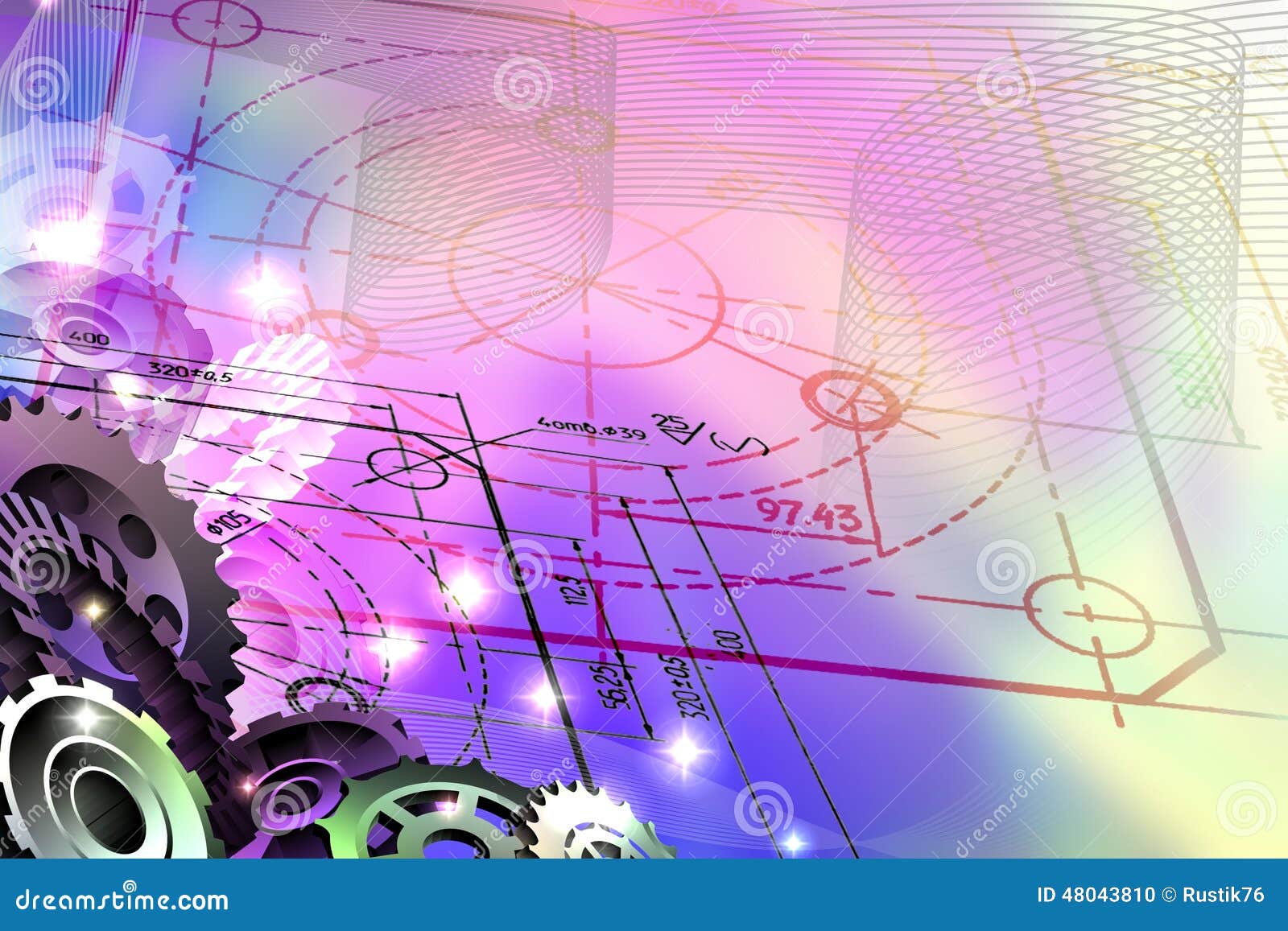 Abstract Background with Gears. Stock Illustration - Illustration of ...