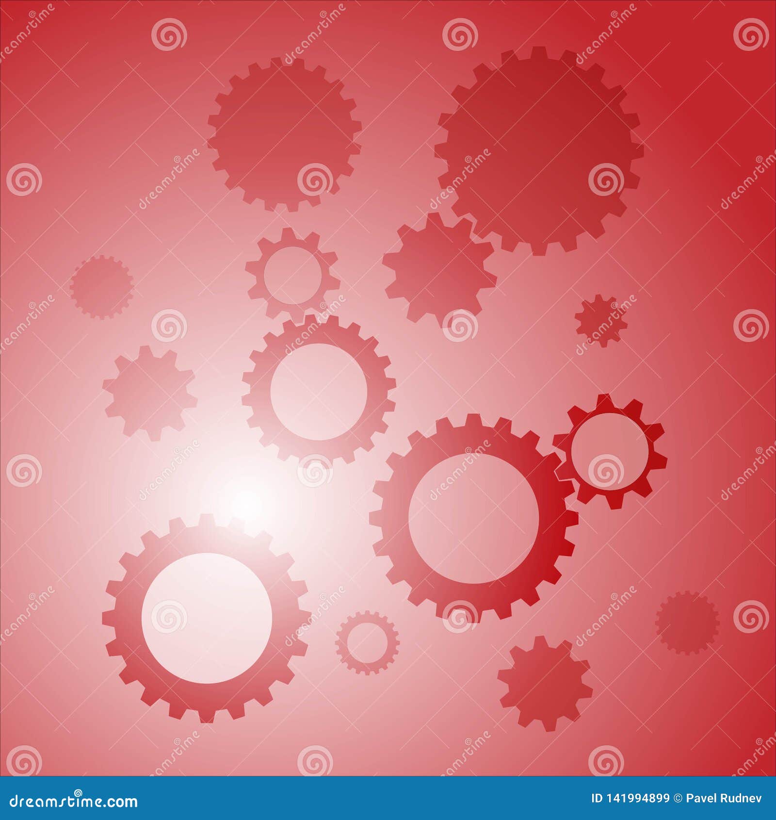 Vector Picture Red Background with Gears Stock Vector - Illustration of ...