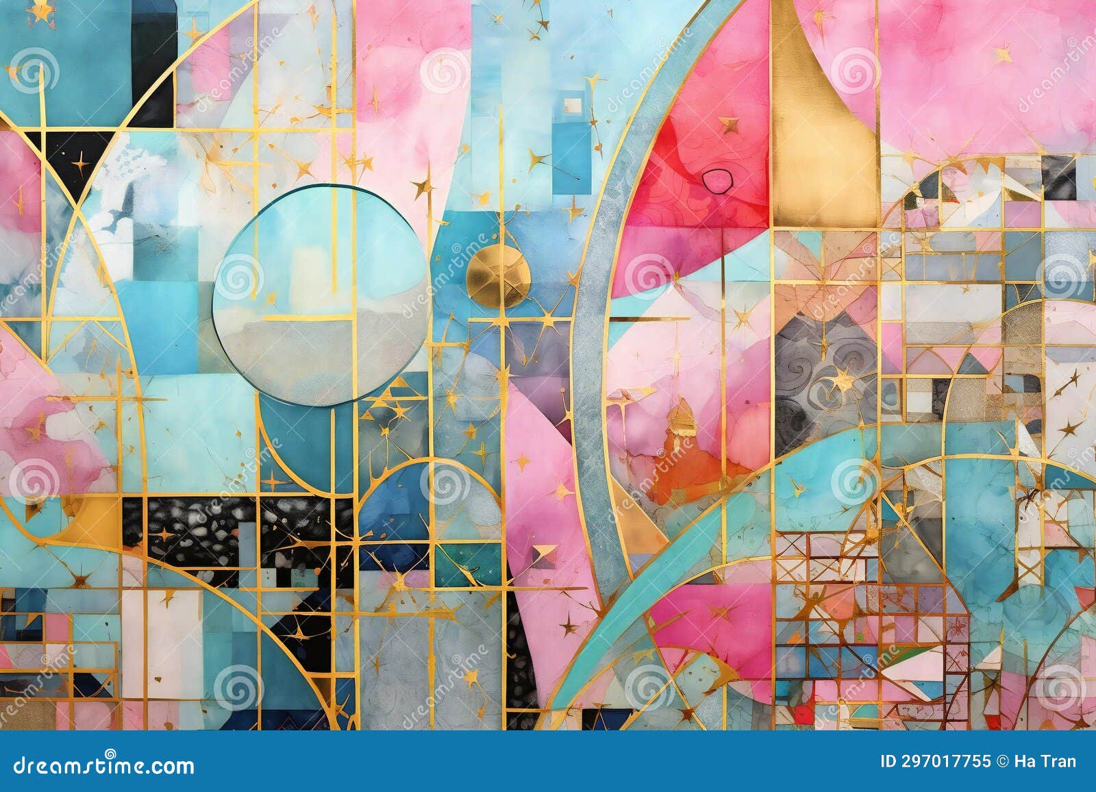 Abstract Background with Geometric Elements and Space for Text, Collage ...