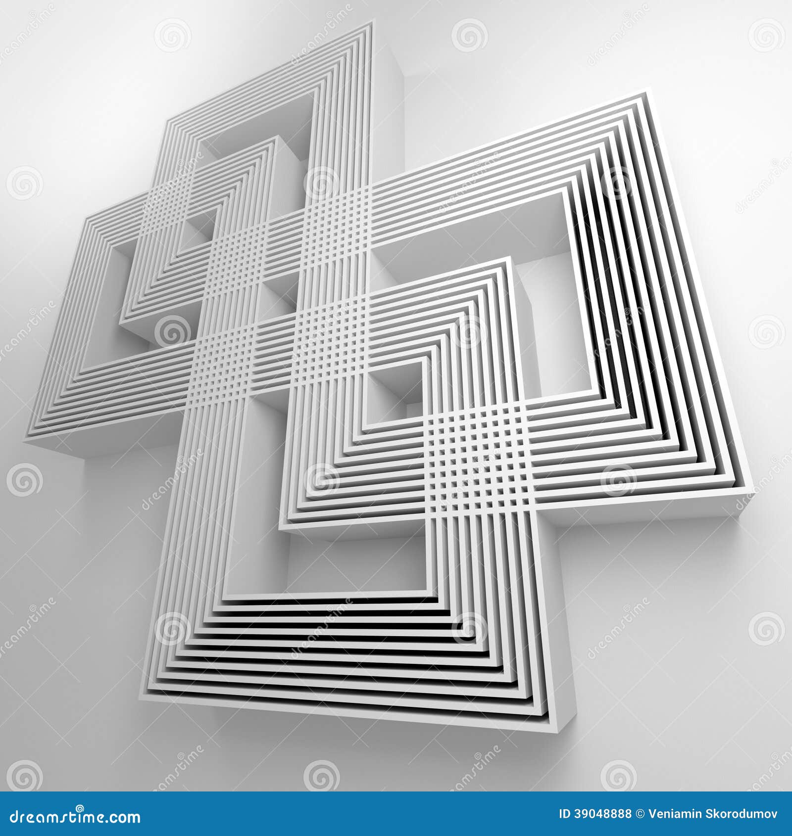 Abstract Background with Geometric Lines. 3D. Stock Illustration ...