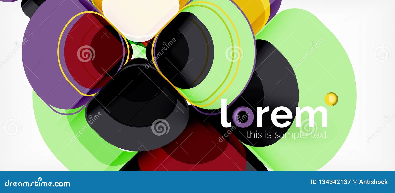 Abstract Background - Geometric Multicolored Round Shapes Composition ...