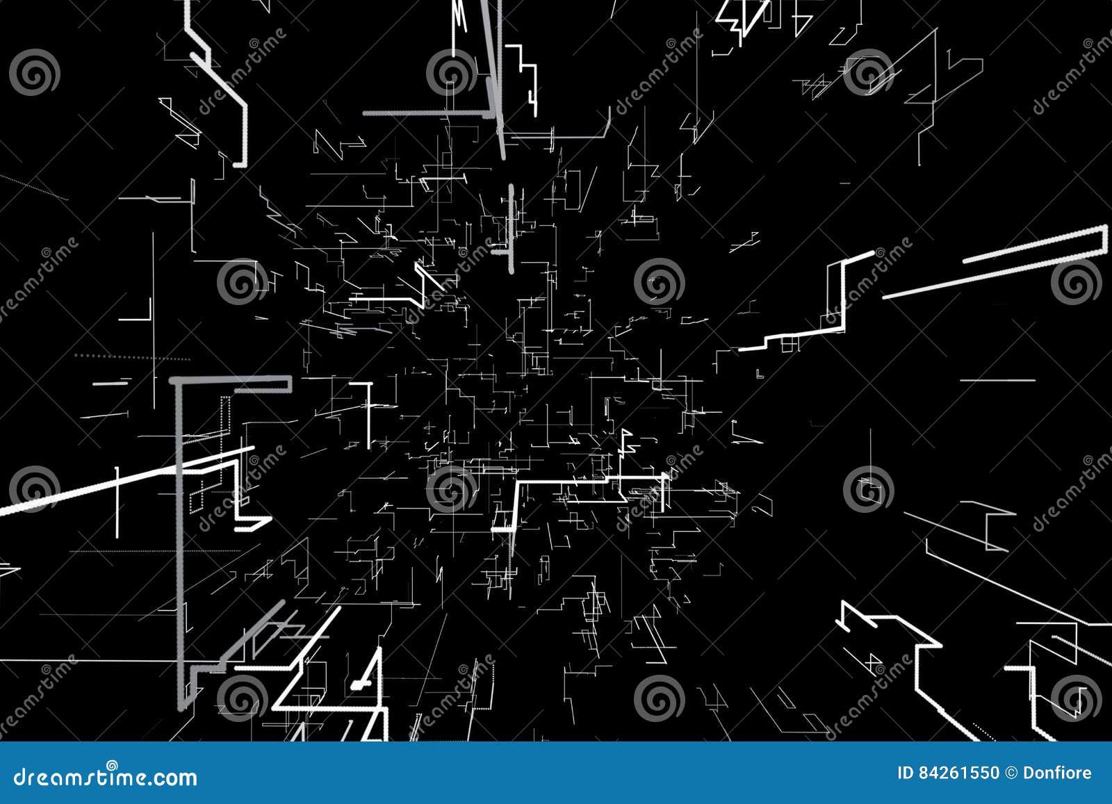 3D Perspective Of Black Wireframe Room Background Vector Illustration ...