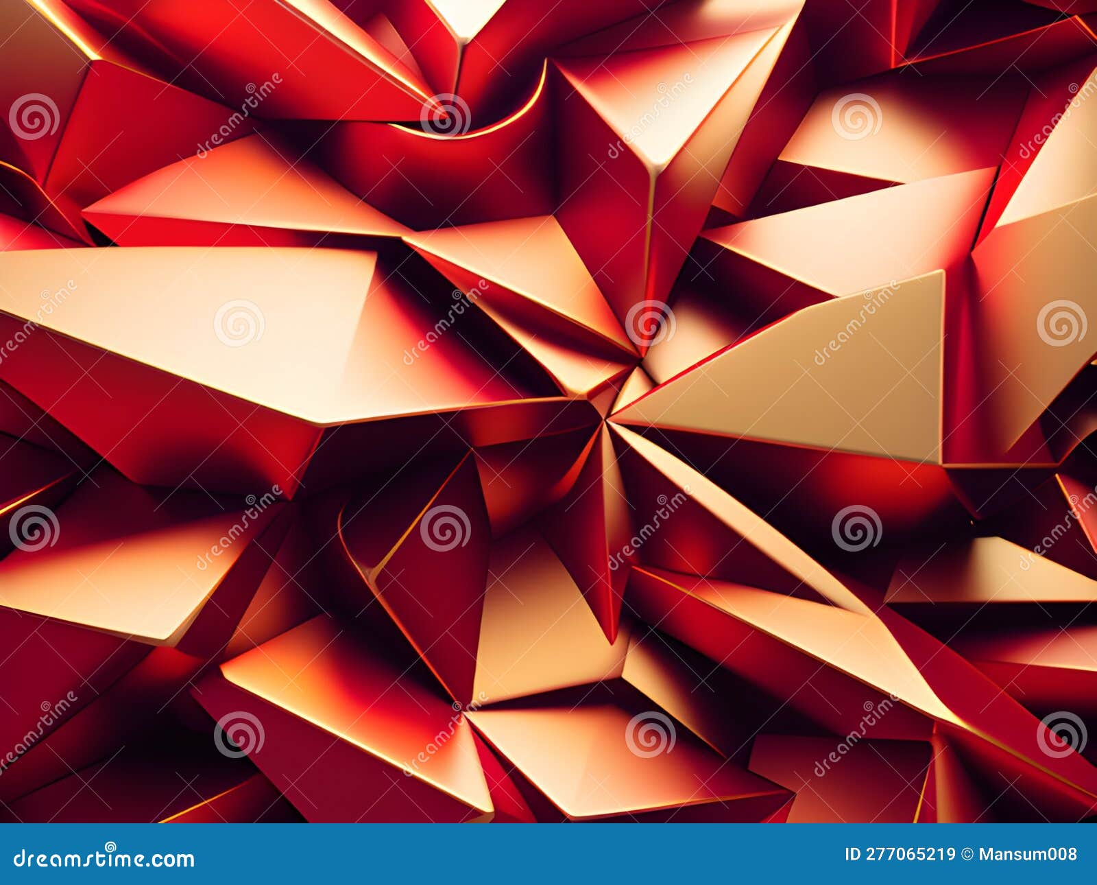 Abstract Background with Geometric Pattern. Red and Gold Color ...