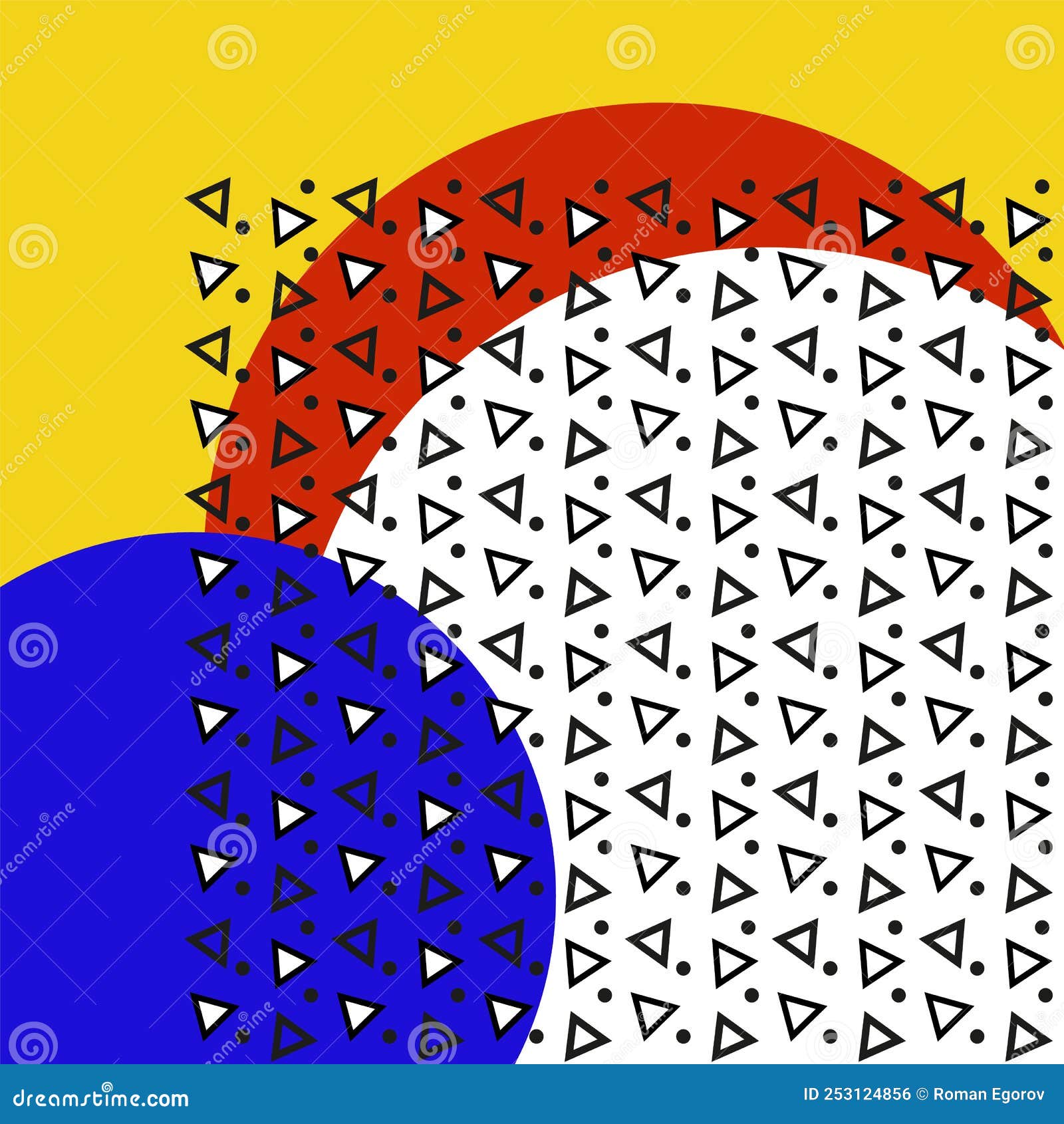 Abstract Background. Geometric Shapes. Colorful Circles and Line ...