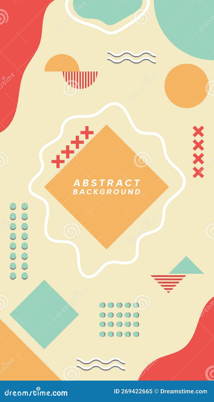 Abstract Background with Geometric Shapes and Wavy Shape for Post Stock ...
