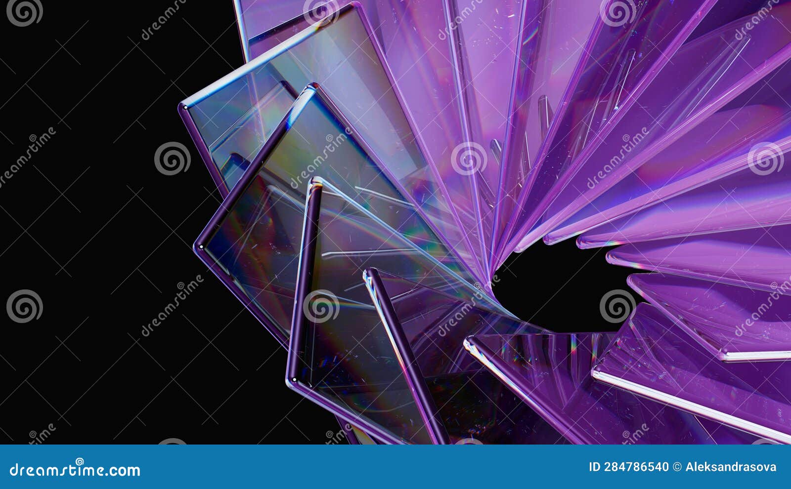 Abstract Background with Glass Reflections. 3d Illustration of Modern ...
