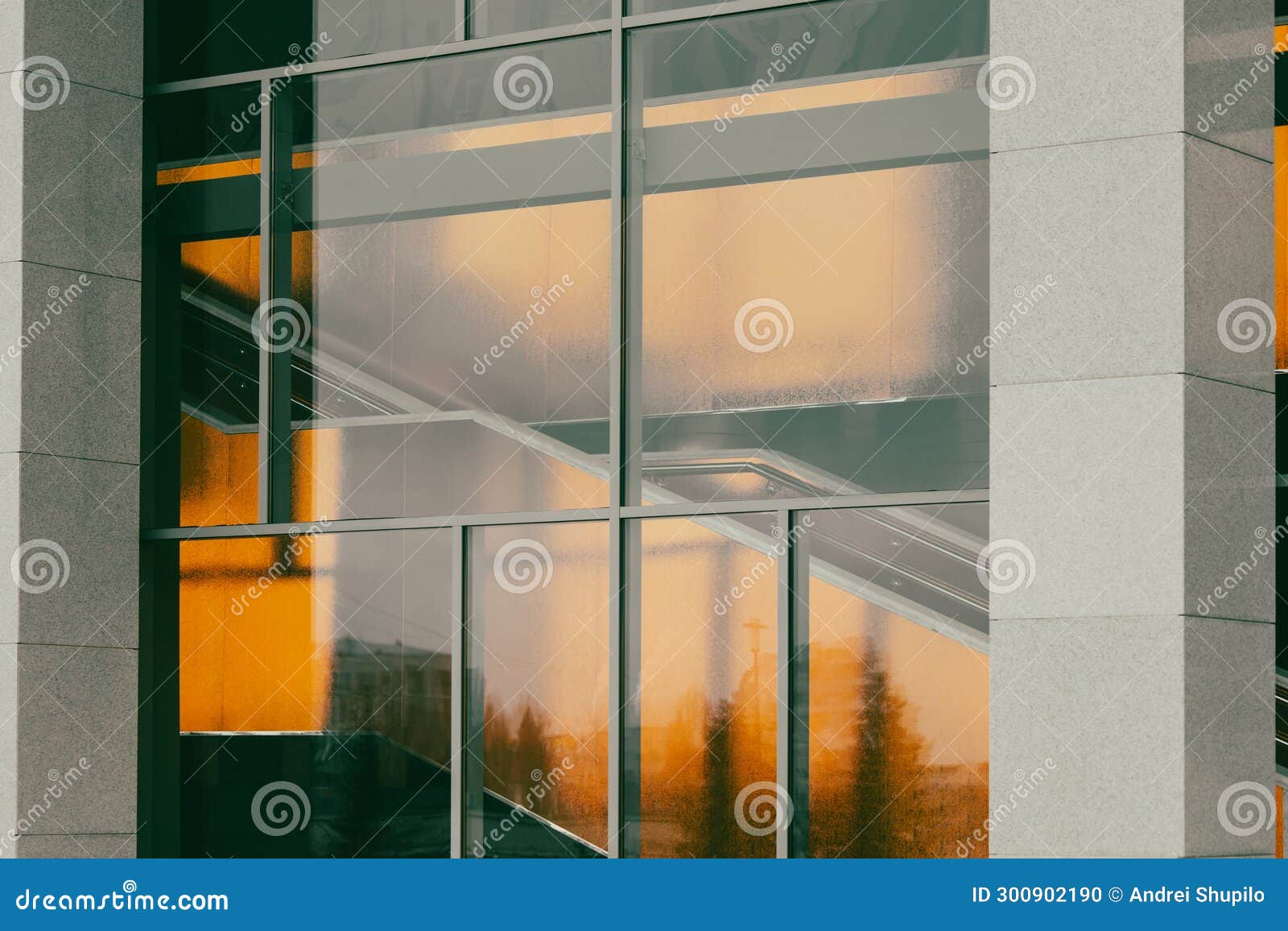Abstract Background of Glass on the Windows in a Building in Orange ...