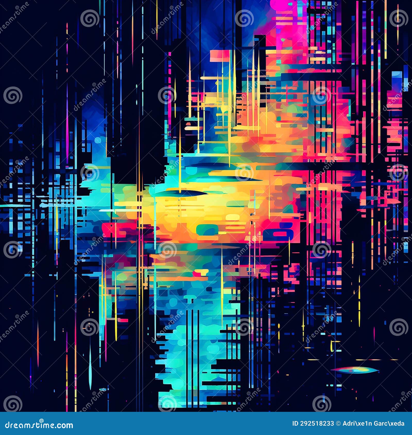 Abstract Background with Glitch Effect. Colorful Vector Illustration ...