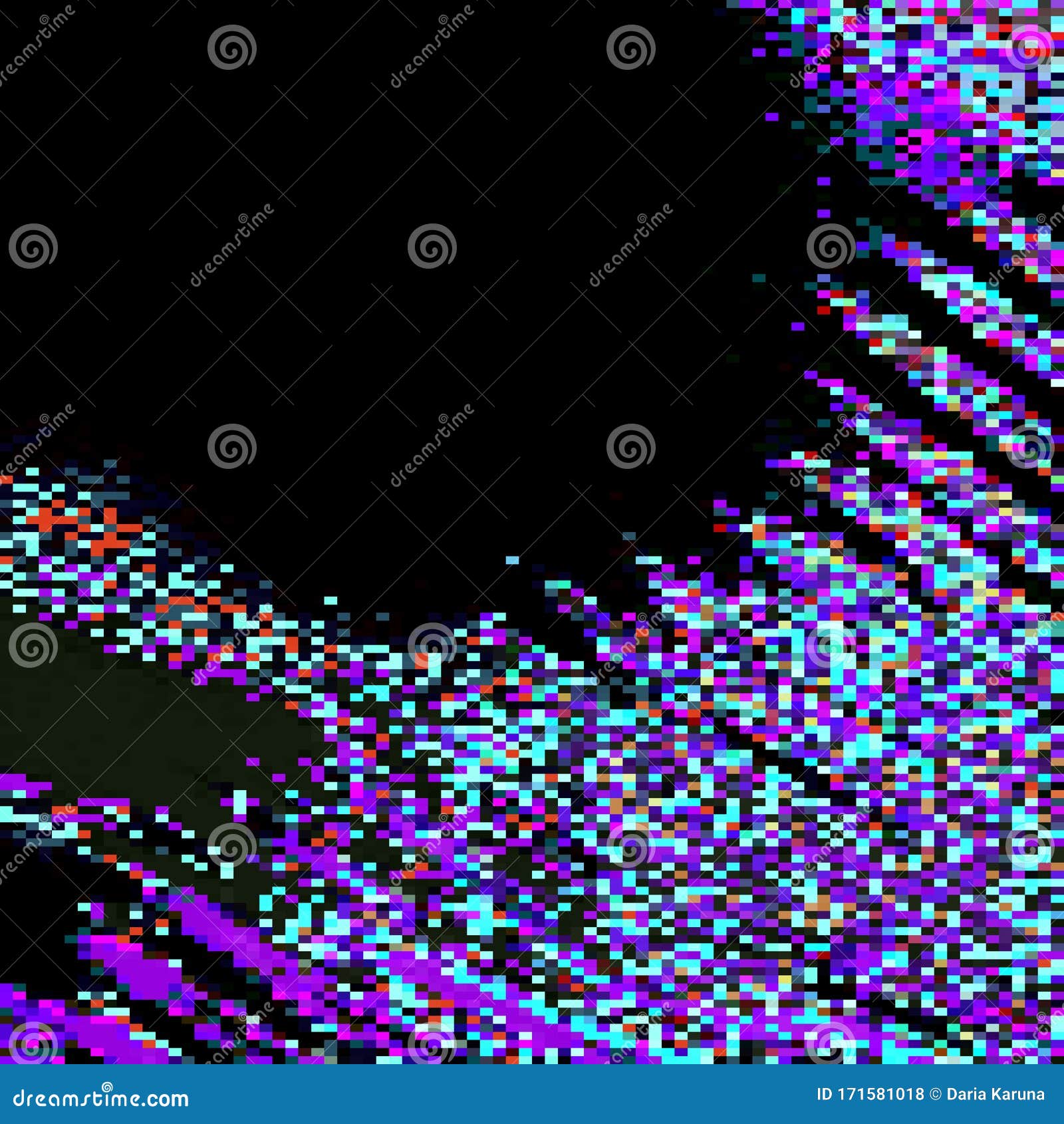 Abstract Background with Glitch Effect. Particles Move in Space Stock ...