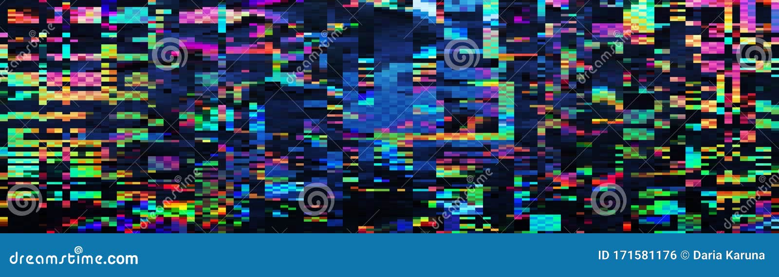 Abstract Background with Glitch Effect. Particles Move in Space Stock ...