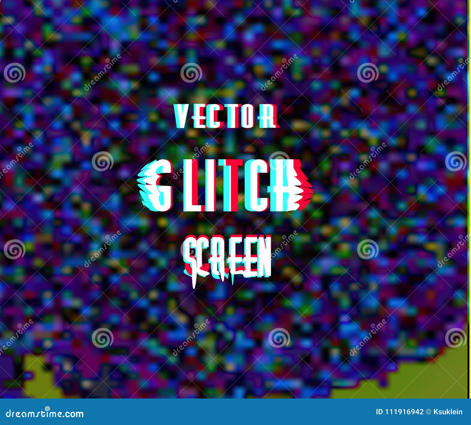 Glitch Screen With Caution Warning Sign With Exclamation Mark. Alert ...