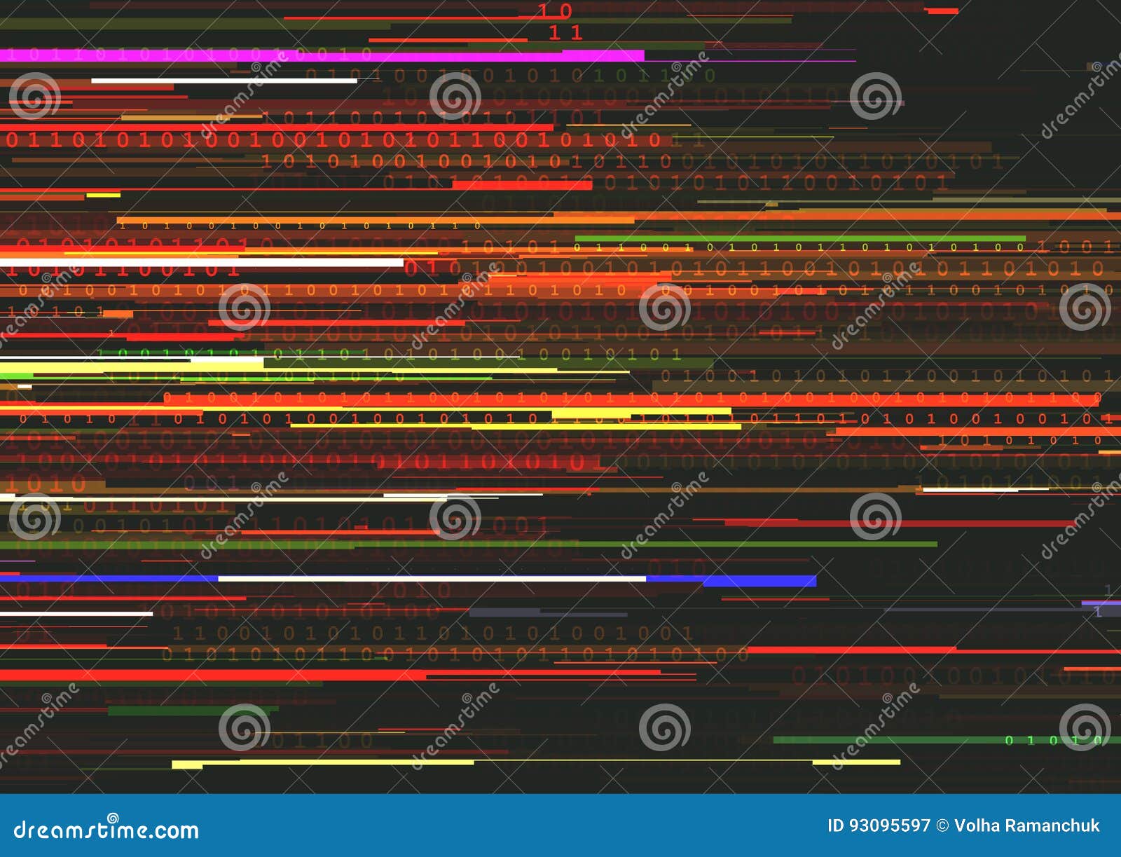 Abstract Background With Glitched Vertical Stripes Stream Line Binary