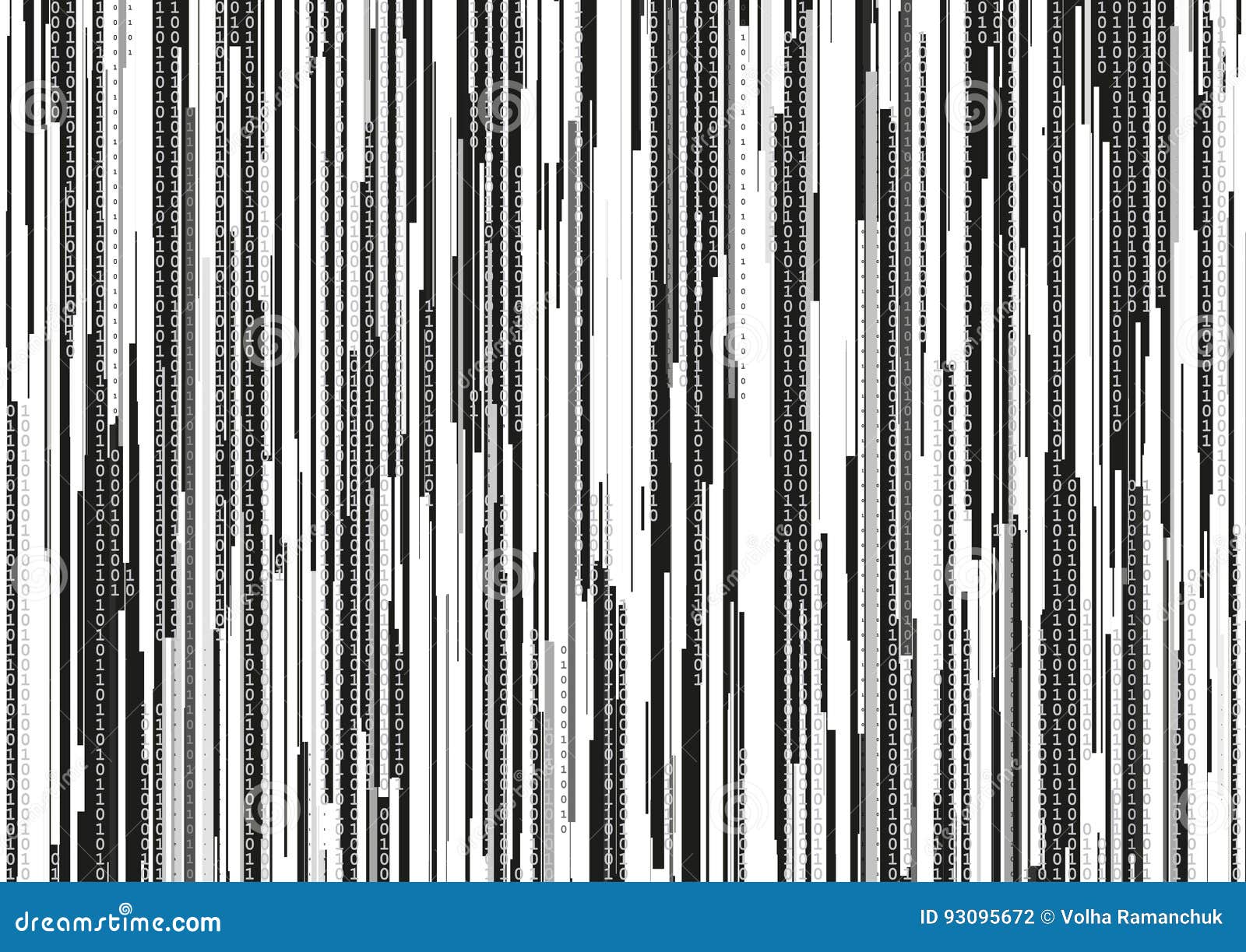 Abstract Background With Glitched Vertical Stripes Stream Line Binary