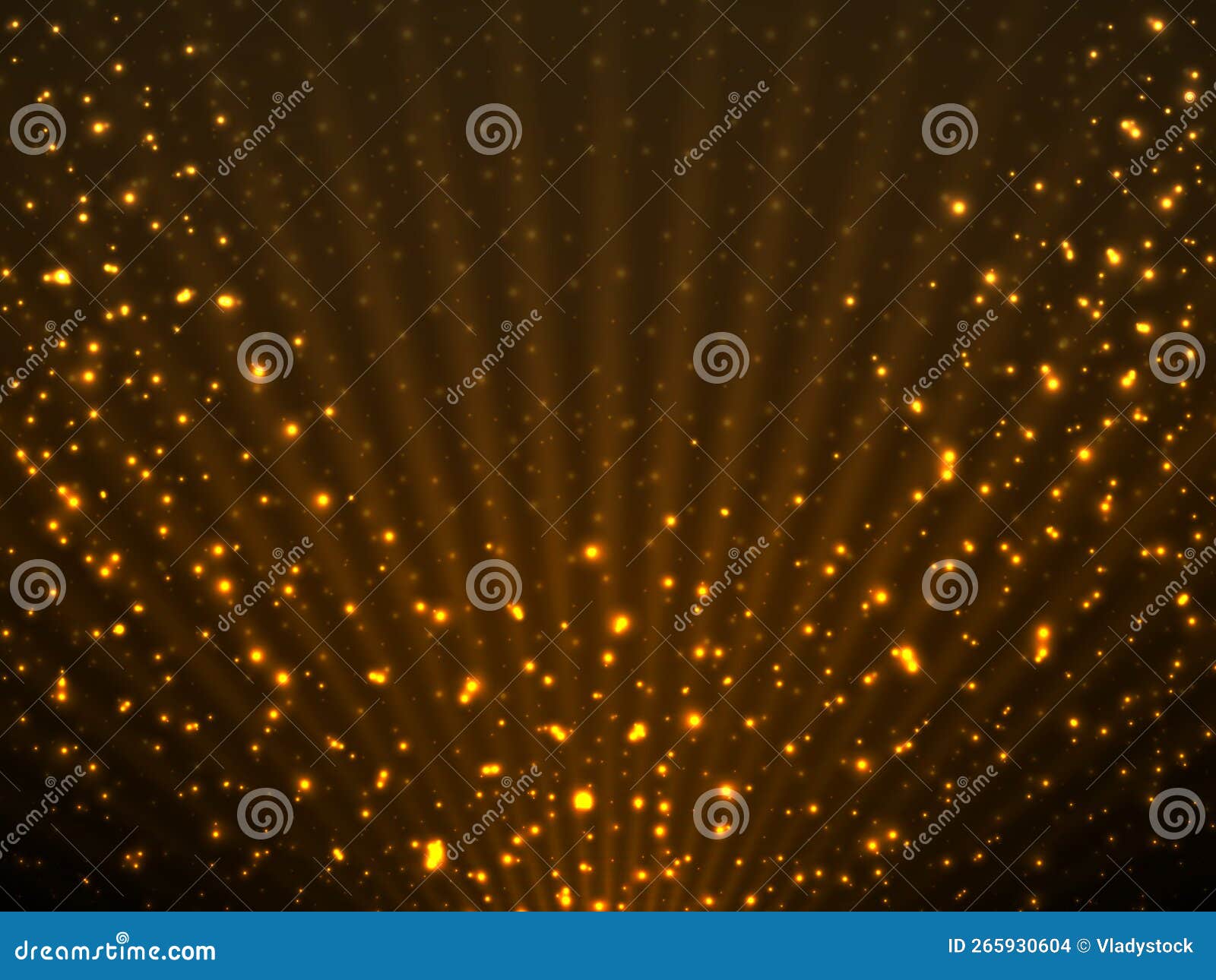 Abstract Background with Glitter Particles and Glowing Rays Stock ...