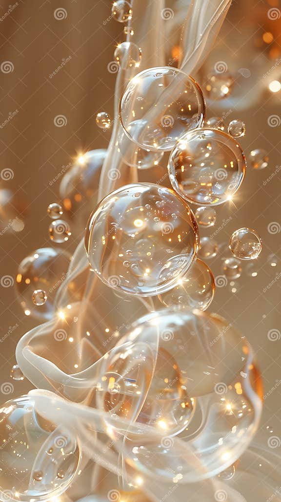 Abstract Background with Glowing Bubbles and Light Effects Stock Image ...