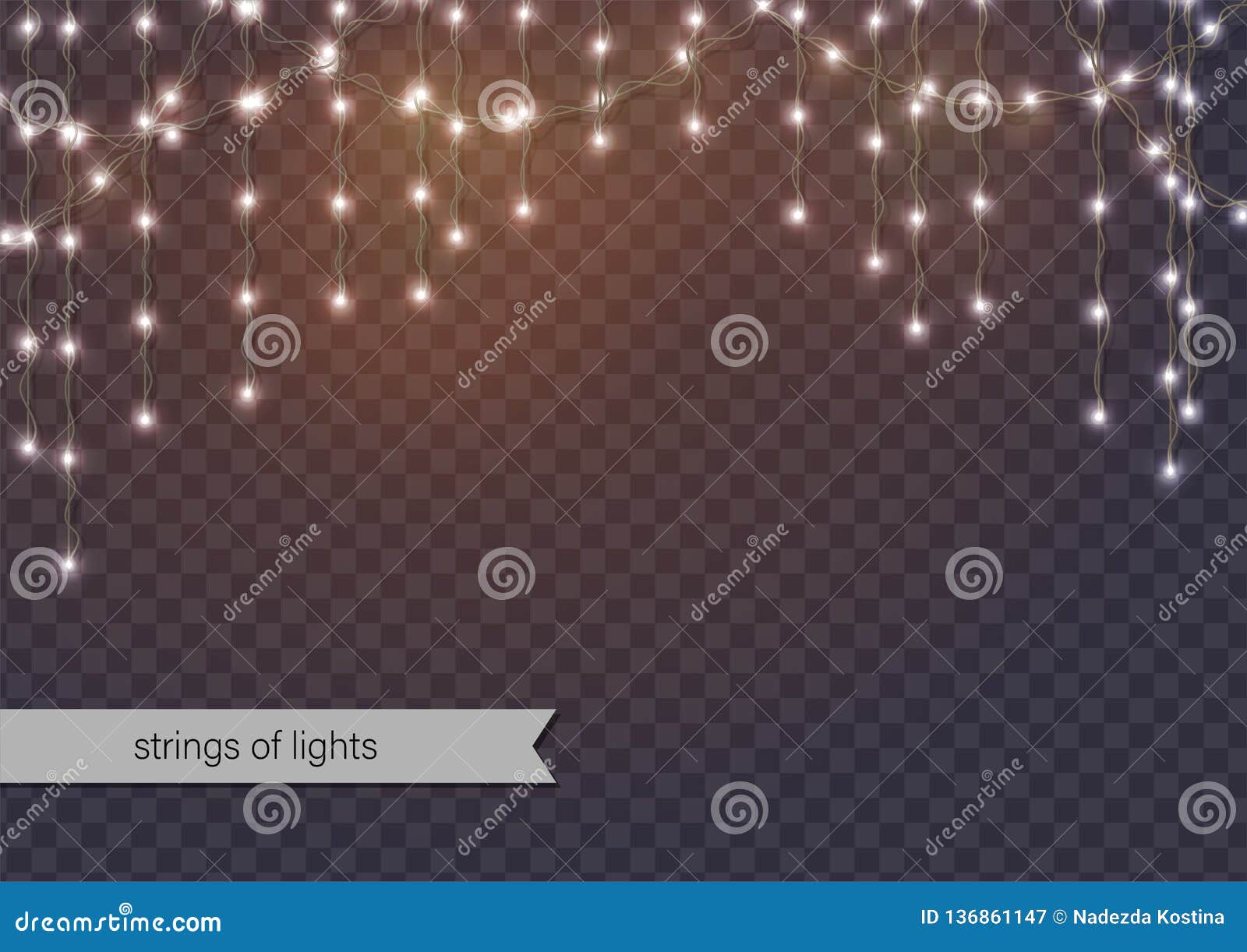 Hanging Strings of Lights stock vector. Illustration of transparent ...