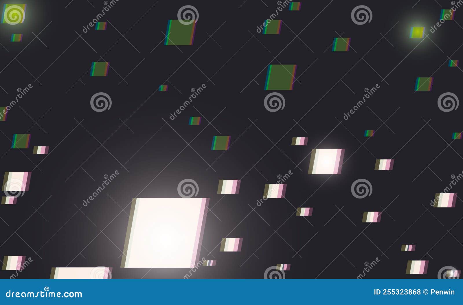 Abstract Background with Glowing Rectangular Dots, Vector Illustration ...