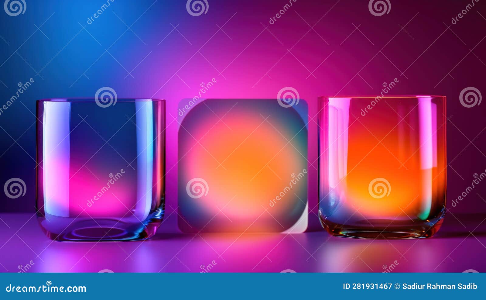 Abstract Background with Glowing Sphere. Gradient Glassmorphism ...