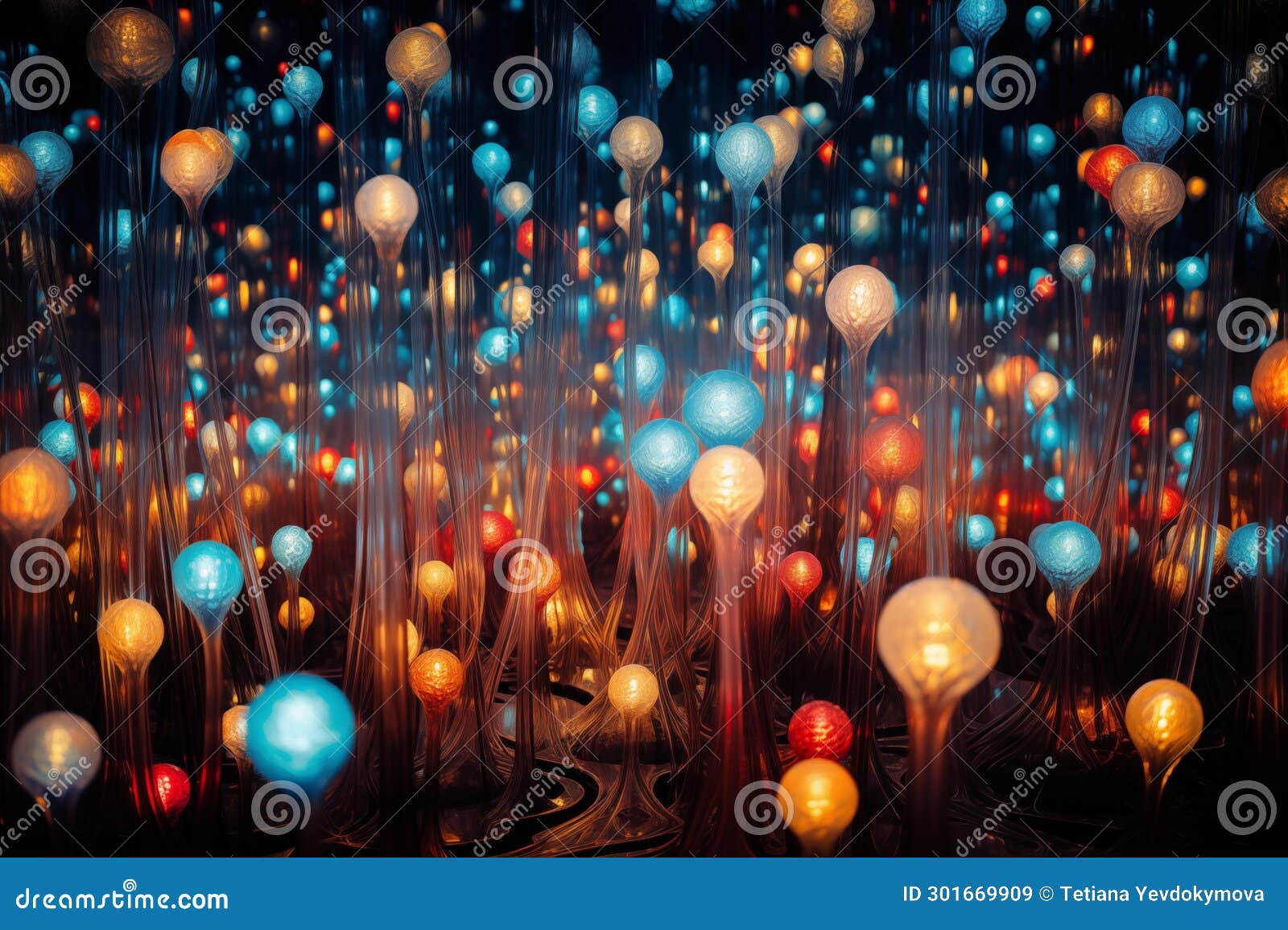 Glowing Spheres Flying Through Triangle Technical Tunnel Corridor 3d ...