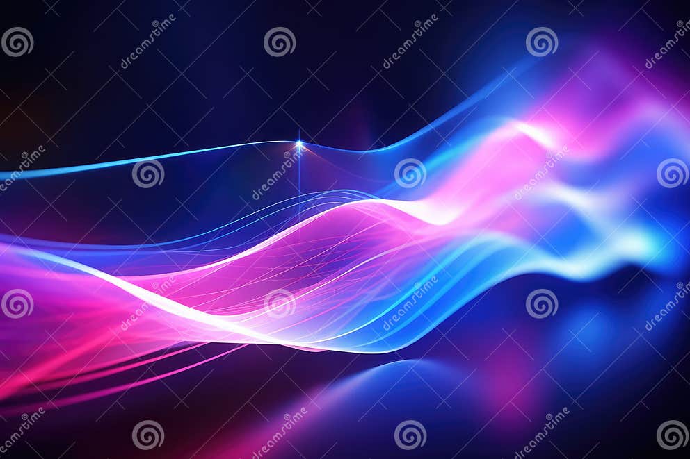 Abstract Background with Glowing Wavy Lines and Space for Your Text ...