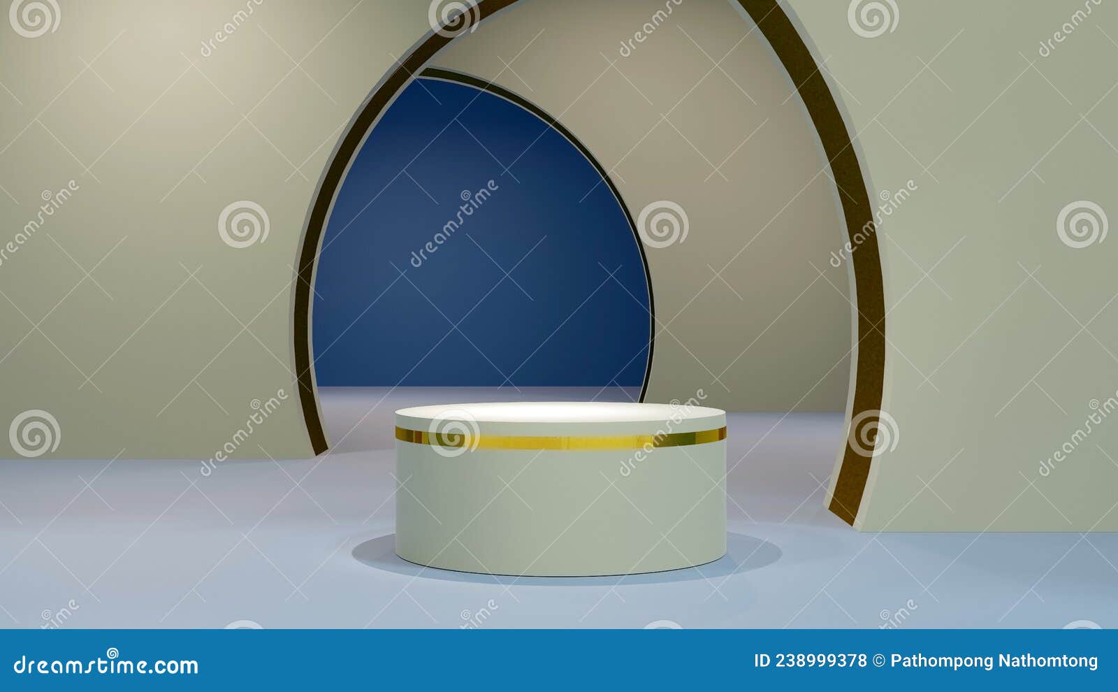 Background of Gold Luxury Empty Podium Stand for Product Presentation ...