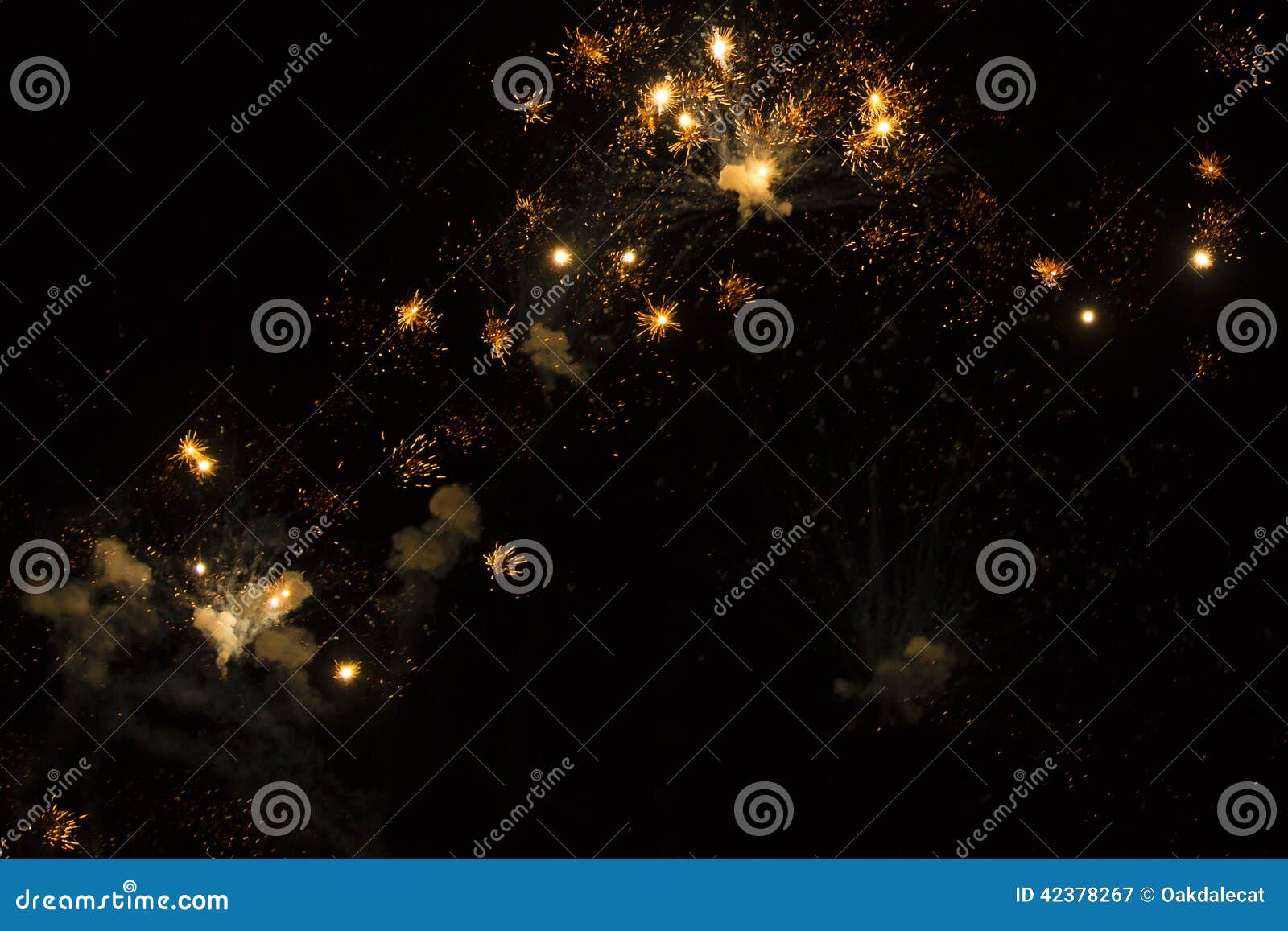 Abstract Background: Golden Glittering Fireworks Stock Image - Image of ...