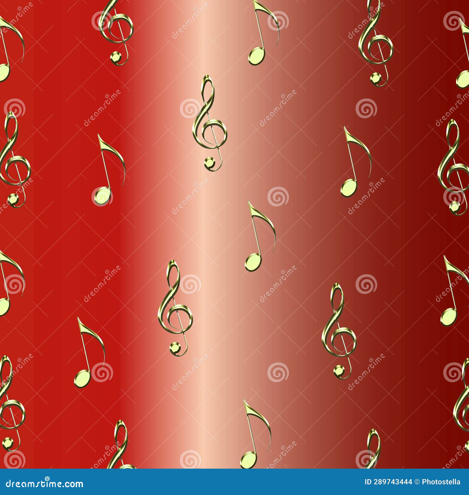 Abstract Red Background with Golden Musical Notes Illustration Stock ...