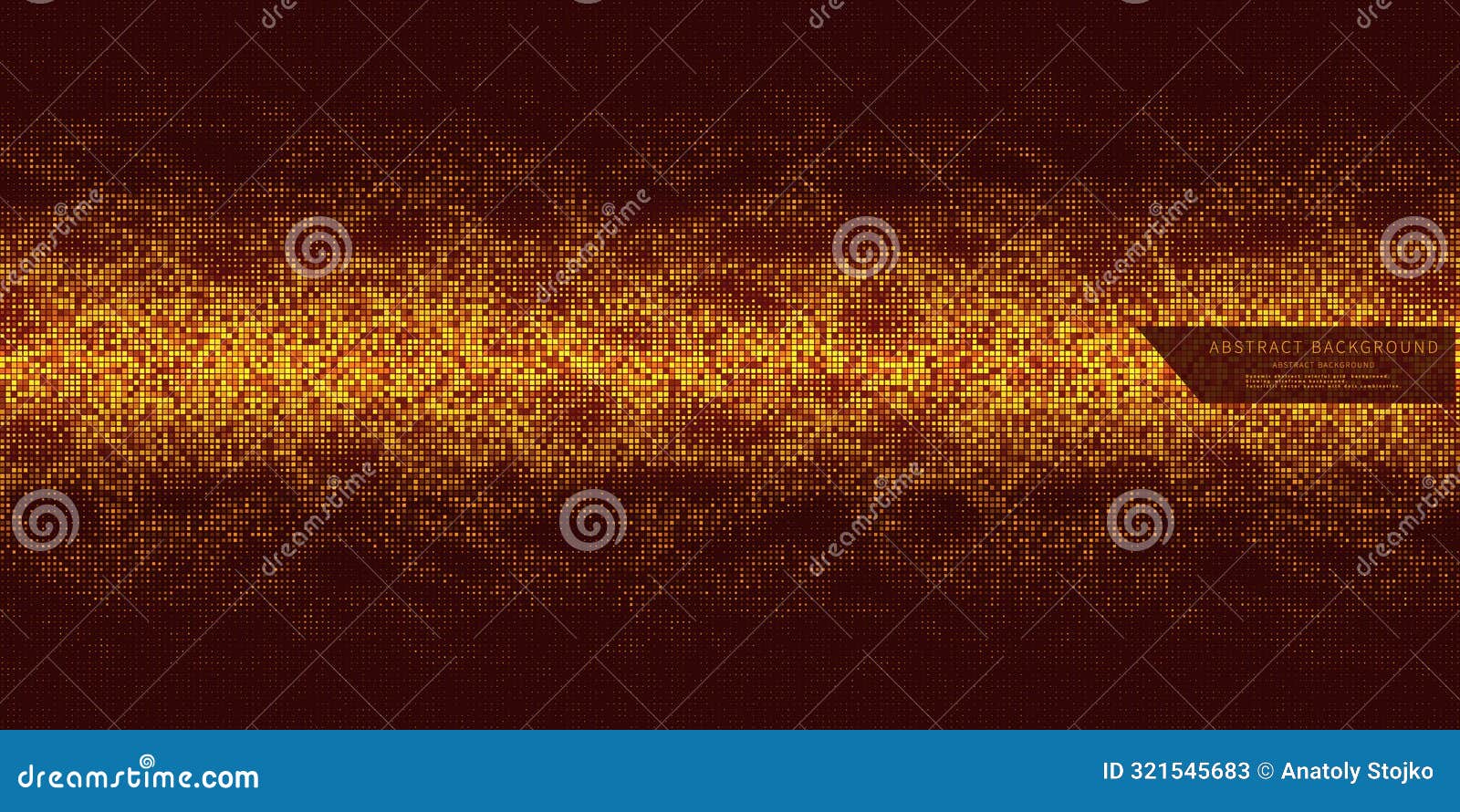 Abstract Background Golden Pixels. Rectangle Mosaic Gradient Design ...
