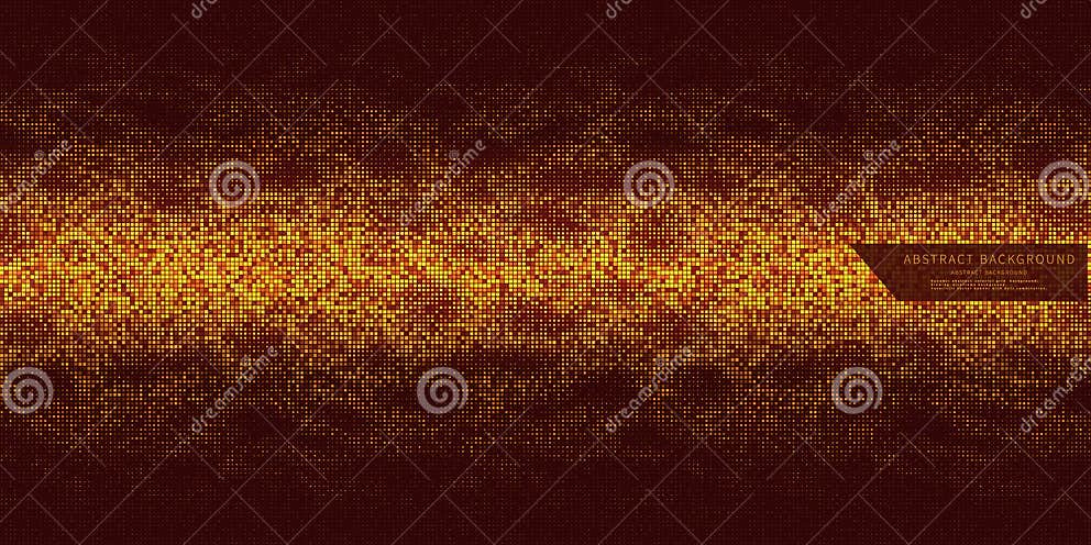 Abstract Background Golden Pixels. Rectangle Mosaic Gradient Design ...