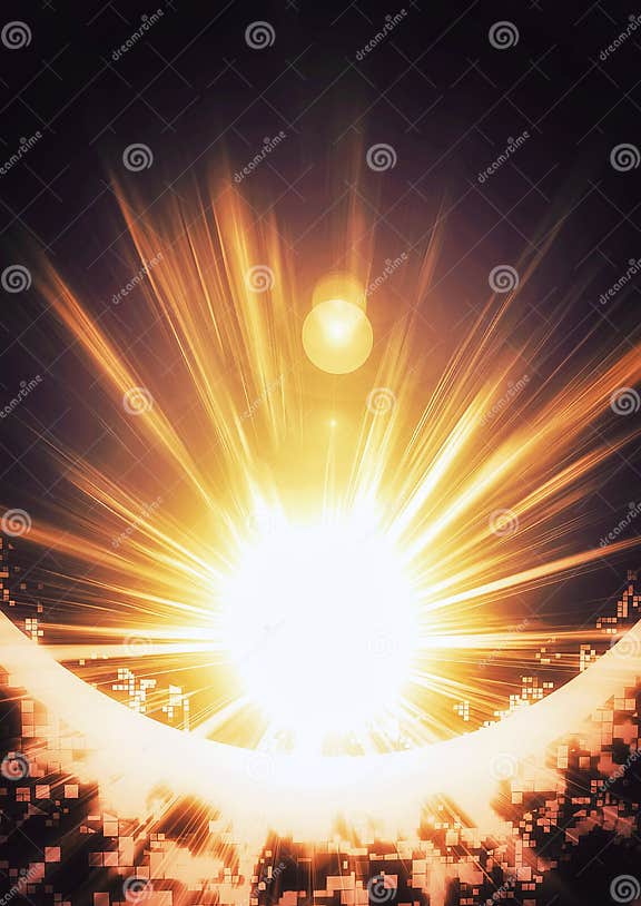 Exploding Golden Rays Abstract Background Stock Illustration ...