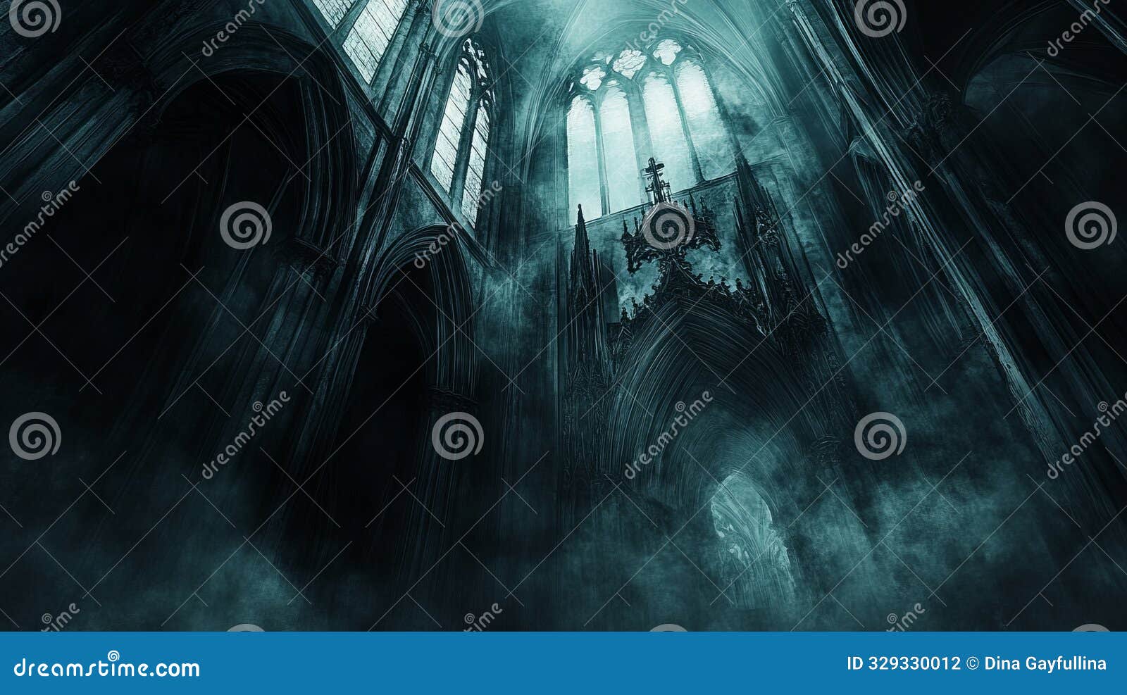Abstract Background with Gothic and Architectural Elements, Dark and ...