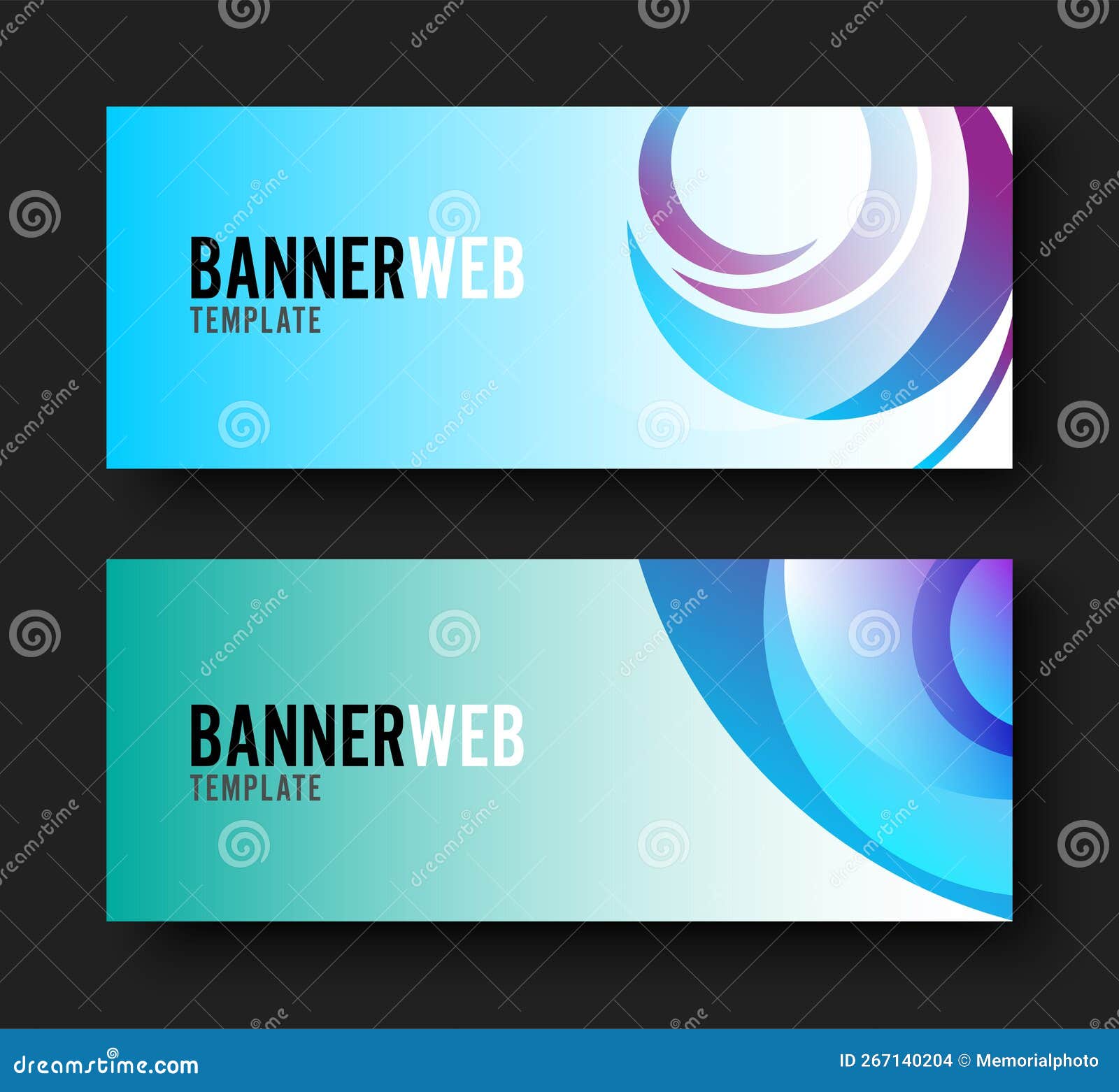 Abstract Background Gradient Banner Template Vector, Website Header ...