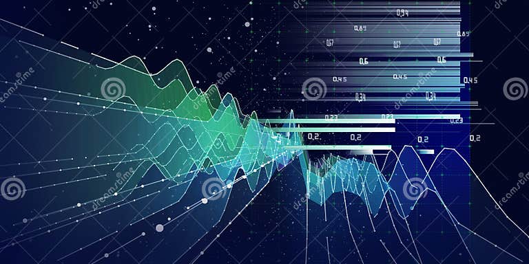 Abstract Background Graph Wavy Color Graph with Data and Blurred Lines ...