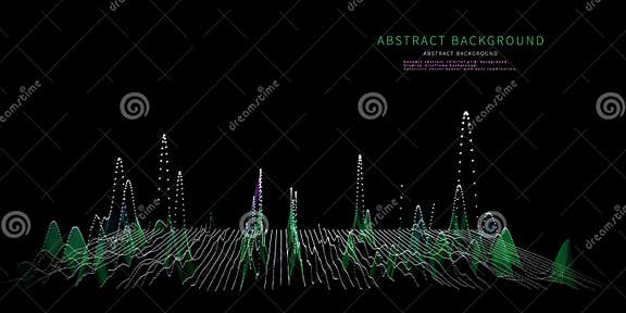 Abstract Background Graph Wavy from White Spheres Data. Technology ...