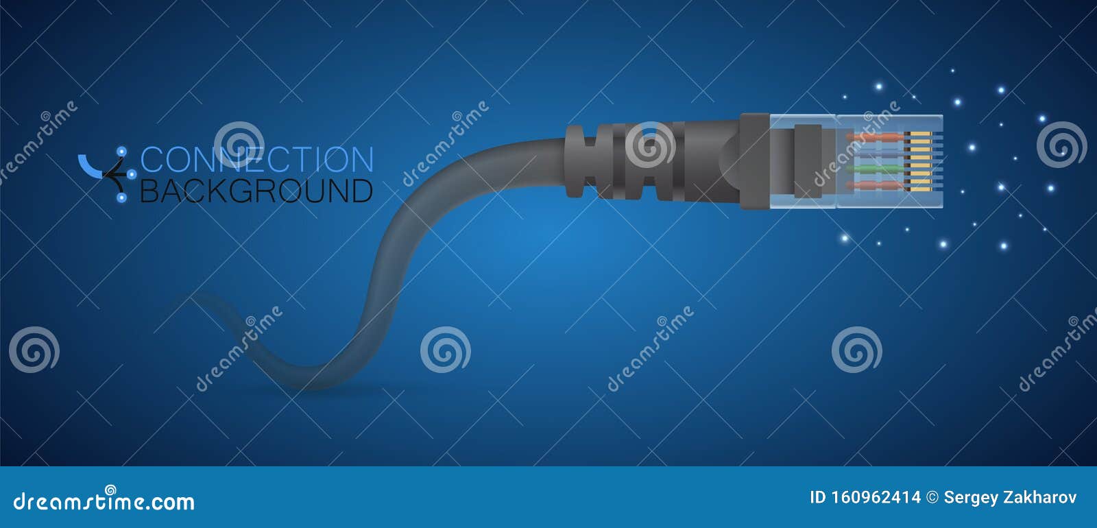 Abstract Background. Gray LAN Wire, Detailing. the Translucent End of ...