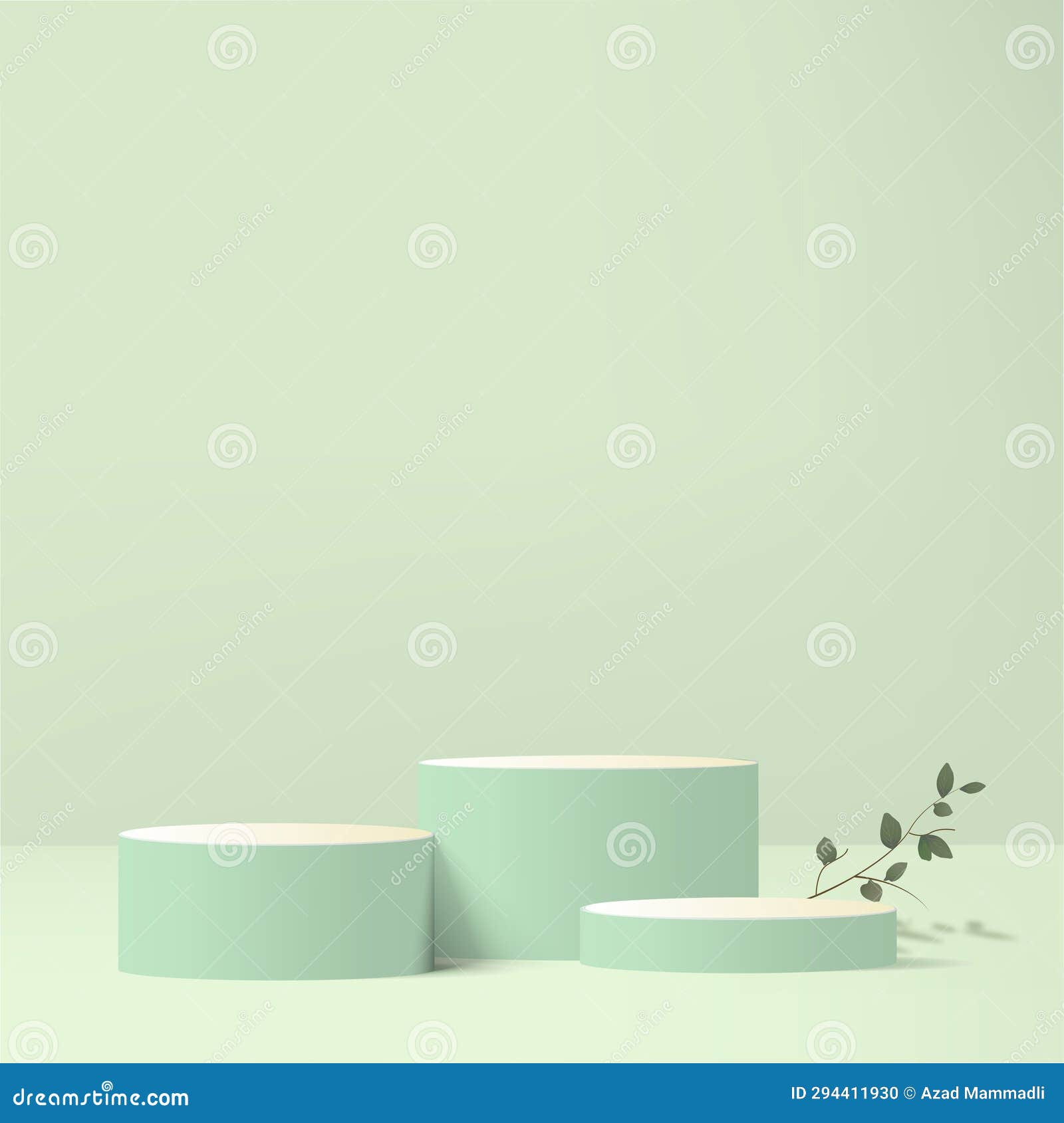 Abstract Background with Green Color Geometric 3d Podiums. Vector Stock ...