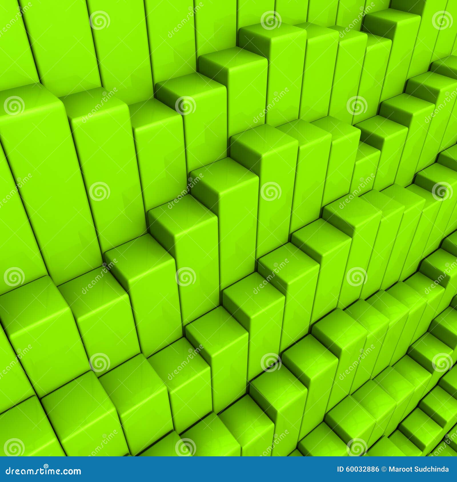 Abstract Background from Green Colored Cubes Stock Illustration ...