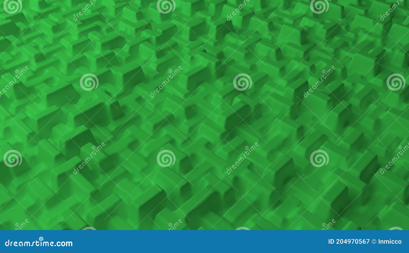 Abstract Background with Green Cubes. Block-shaped Installation ...