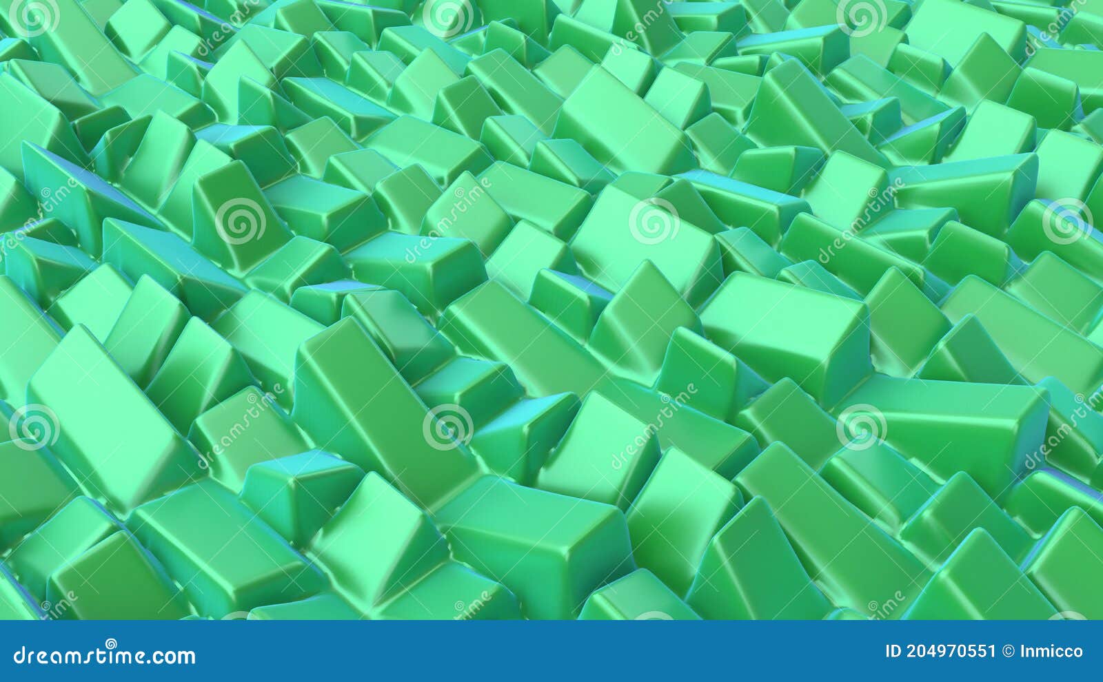 Abstract Background with Green Cubes, Geometric Low-poly Installation ...