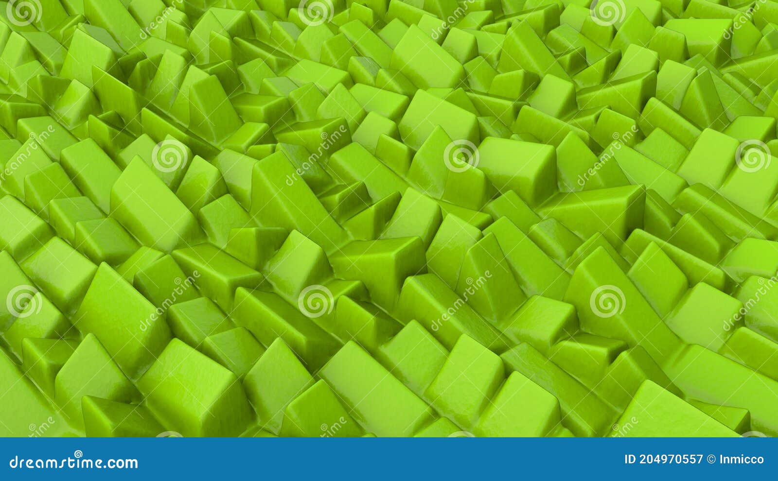 Abstract Background with Green Cubes, Geometric Low-poly Installation ...