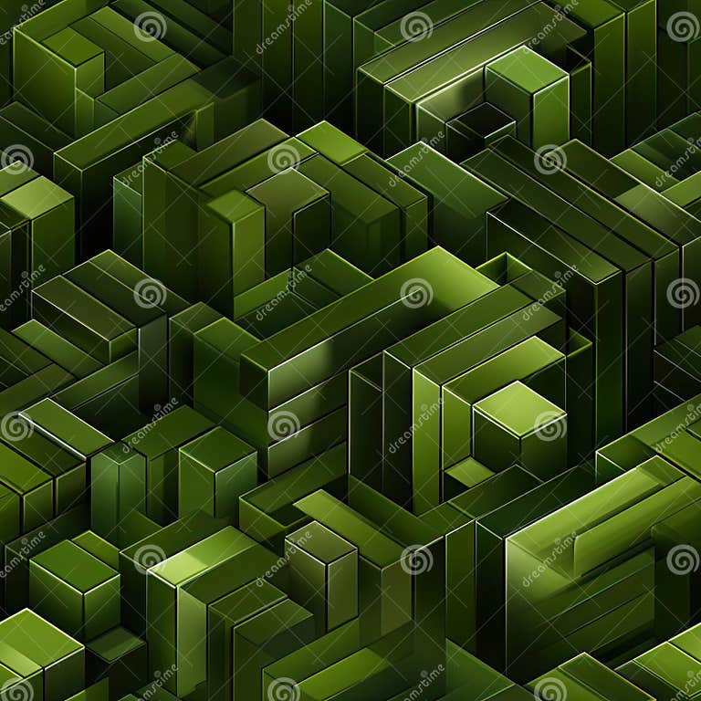 Abstract Background of Green Cubes in Various Colors and Textures ...